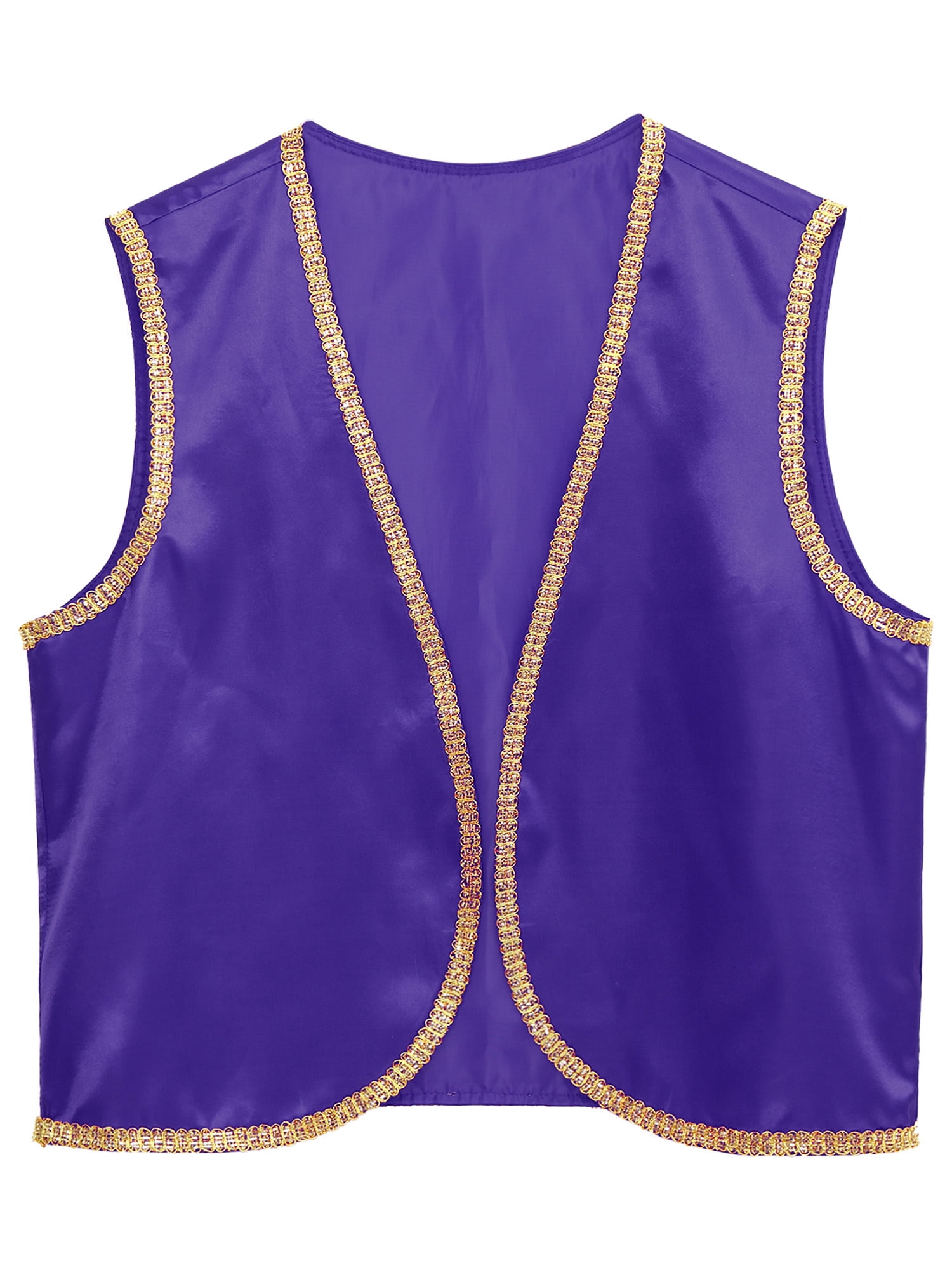 iiniim Mens Arabian Prince Lamp Roleplay Costume Stain Vest Gold Trim ...