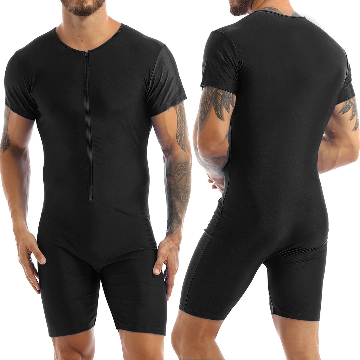 iiniim Men's Spandex Dance Gym Workout Boxer Briefs Leotard Bodysuit ...