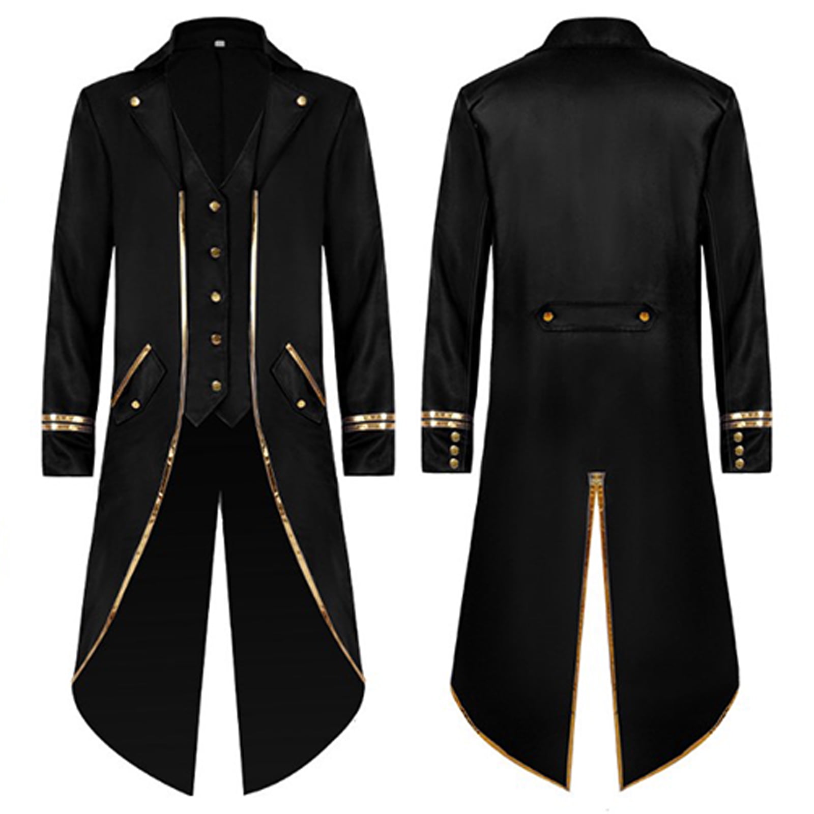 iiniim Men's Swallow-Tailed Coat Jacket Gothic Brocade Frock Uniforms ...