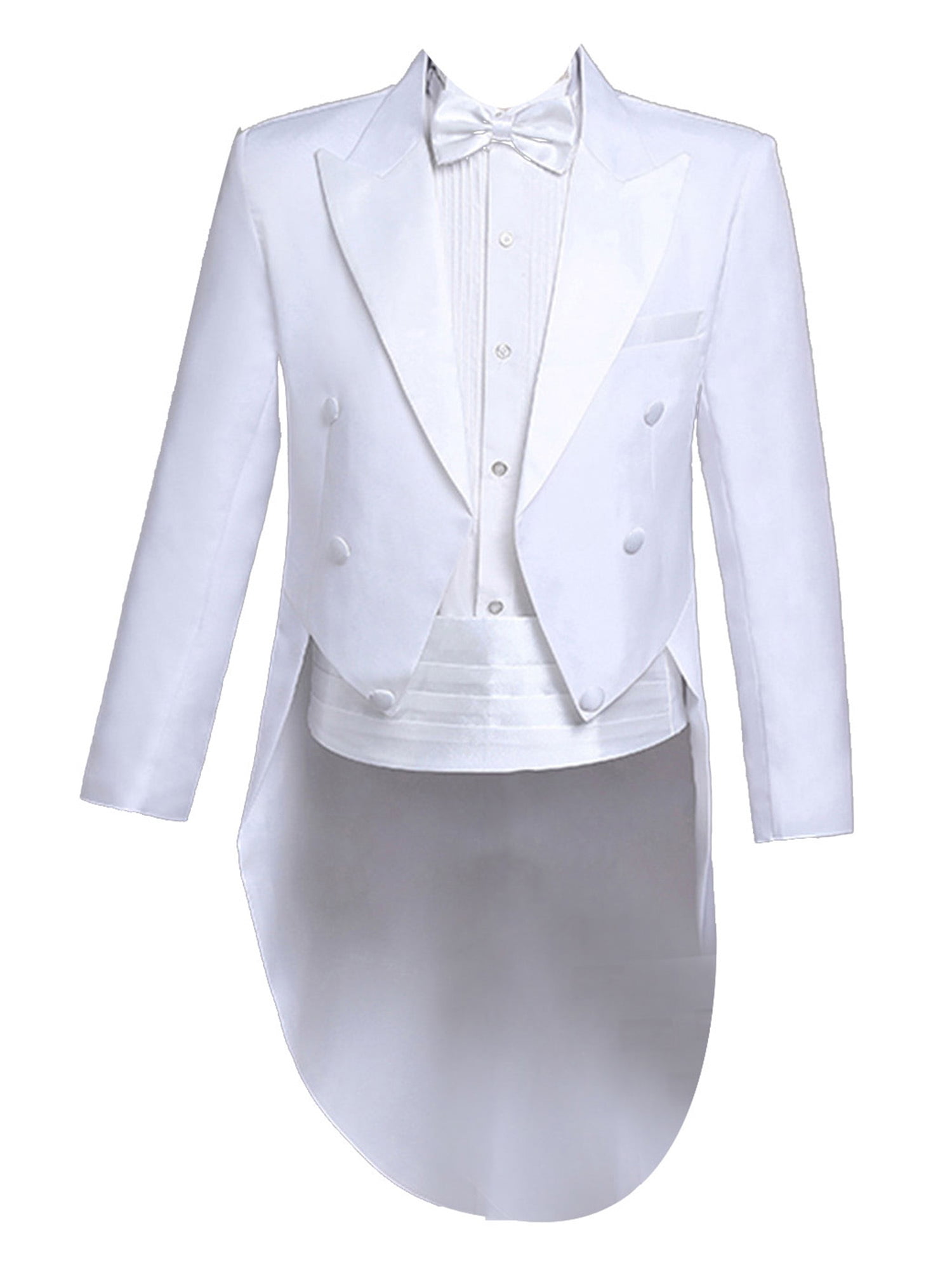 iiniim Men's Tailcoat Slim Fit 4 Pieces Suit Groom Tuxedo Wedding ...