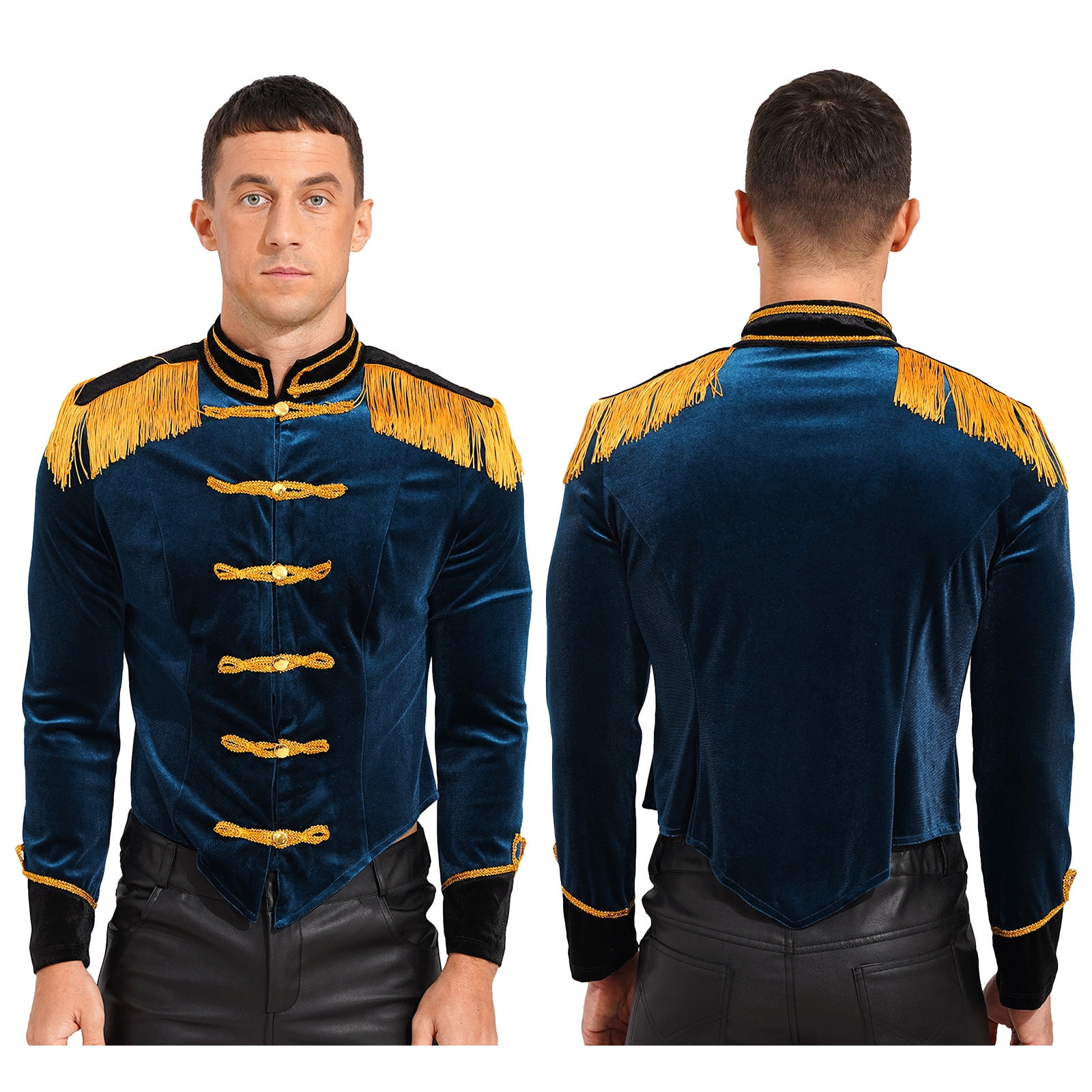 Iiniim Mens Circus Showman Costume Ringmaster Costume Tailcoat Velvet