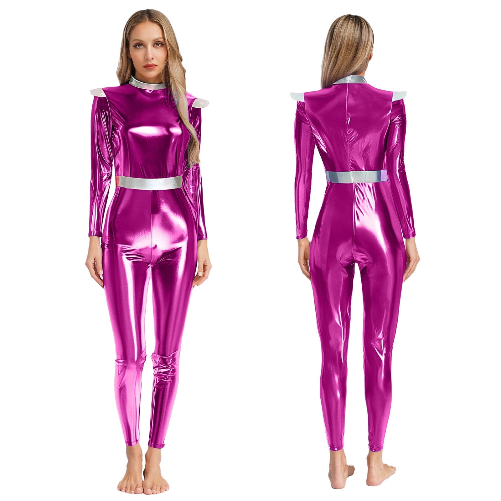 iiniim Shiny Metallic Alien Costume for Women Full Body Catsuit ...
