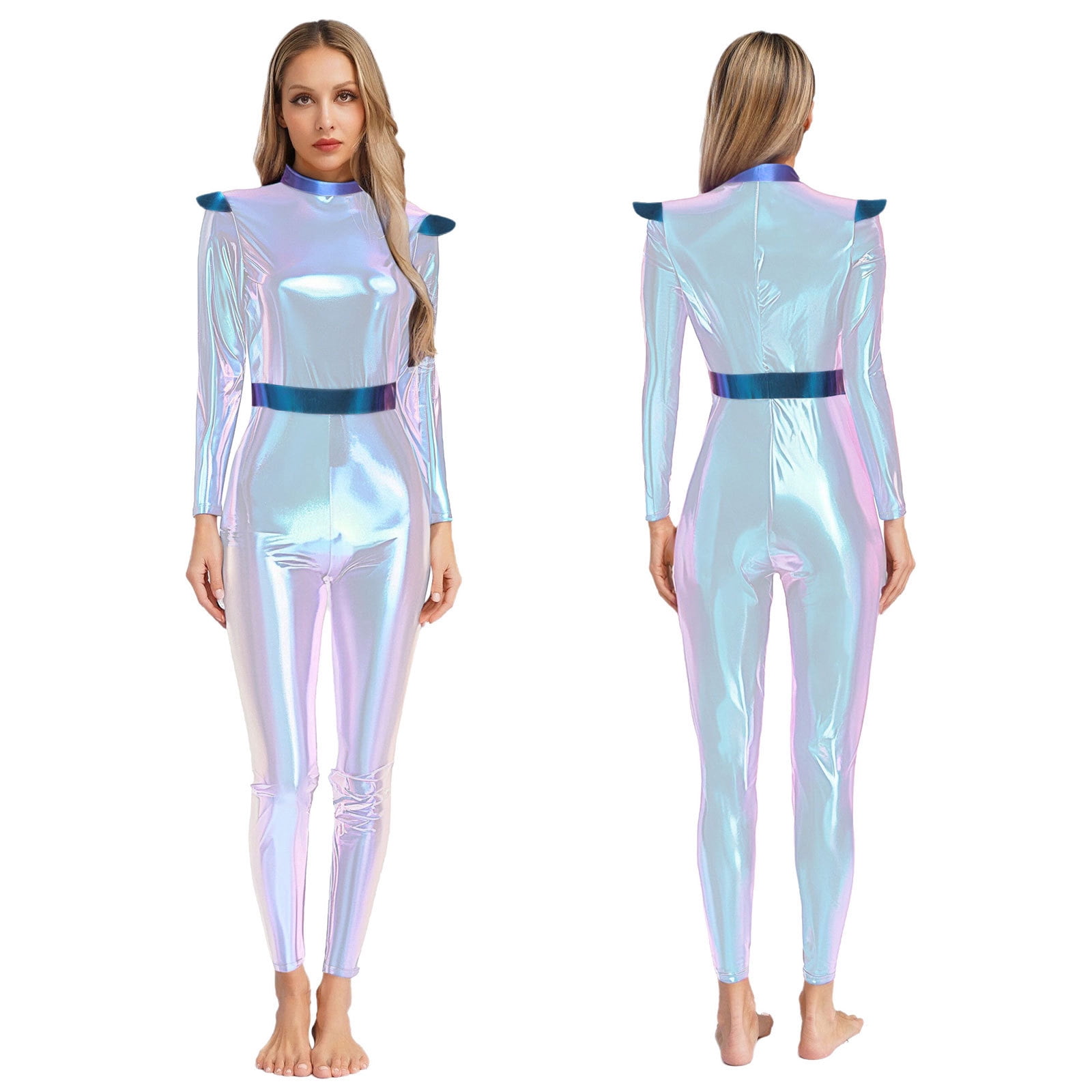 iiniim Shiny Metallic Alien Costume for Women Full Body Catsuit ...