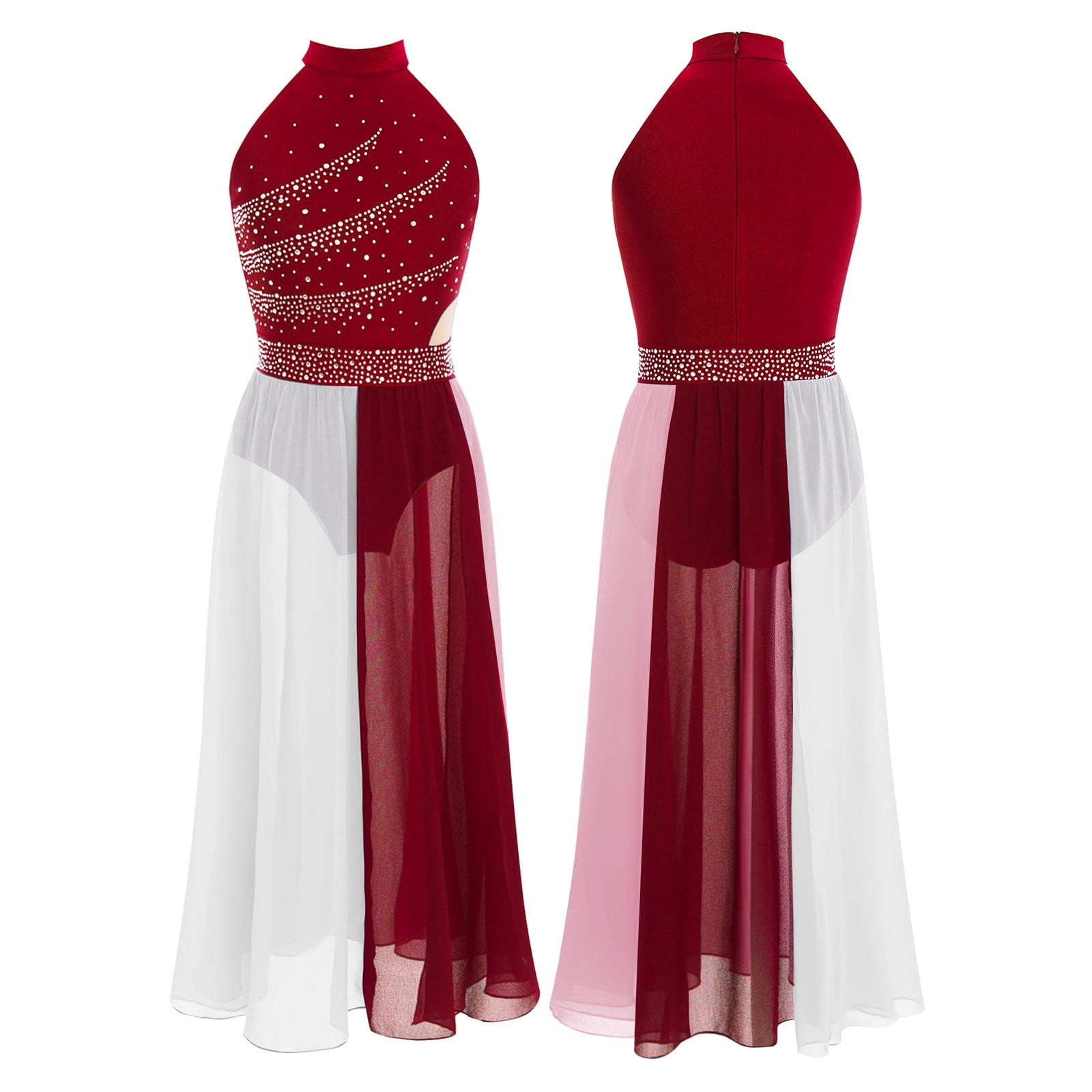 iiniim Sleeveless Flowy Skirt for Girls Ballet Leotard Dress Modern ...