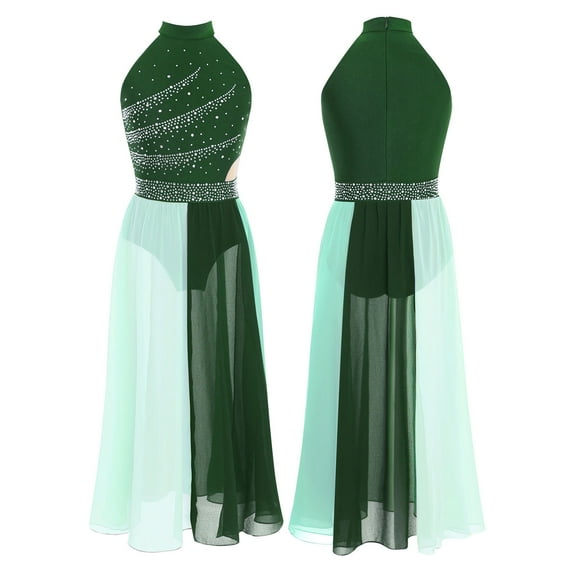 iiniim Sleeveless Flowy Skirt for Girls Ballet Leotard Dress Modern ...