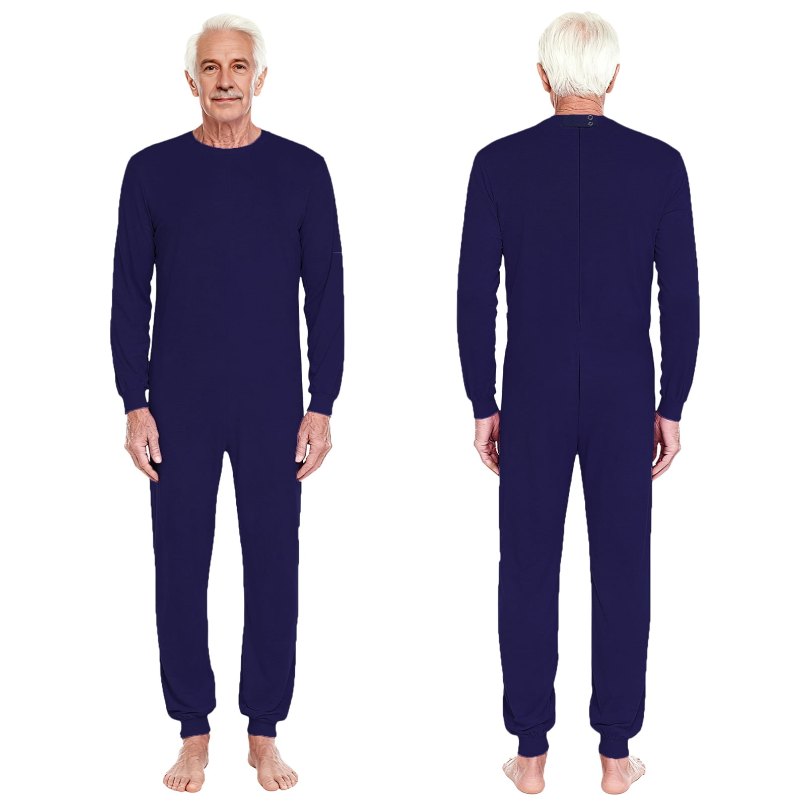 iiniim Unisex Elderly Anti-Strip Adaptive Jumpsuit Long Sleeve Back ...