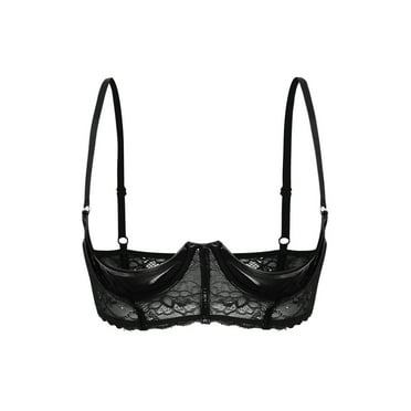 iiniim Woman's Lace Sheer Push Up Shelf Bra Lingerie Underwired ...