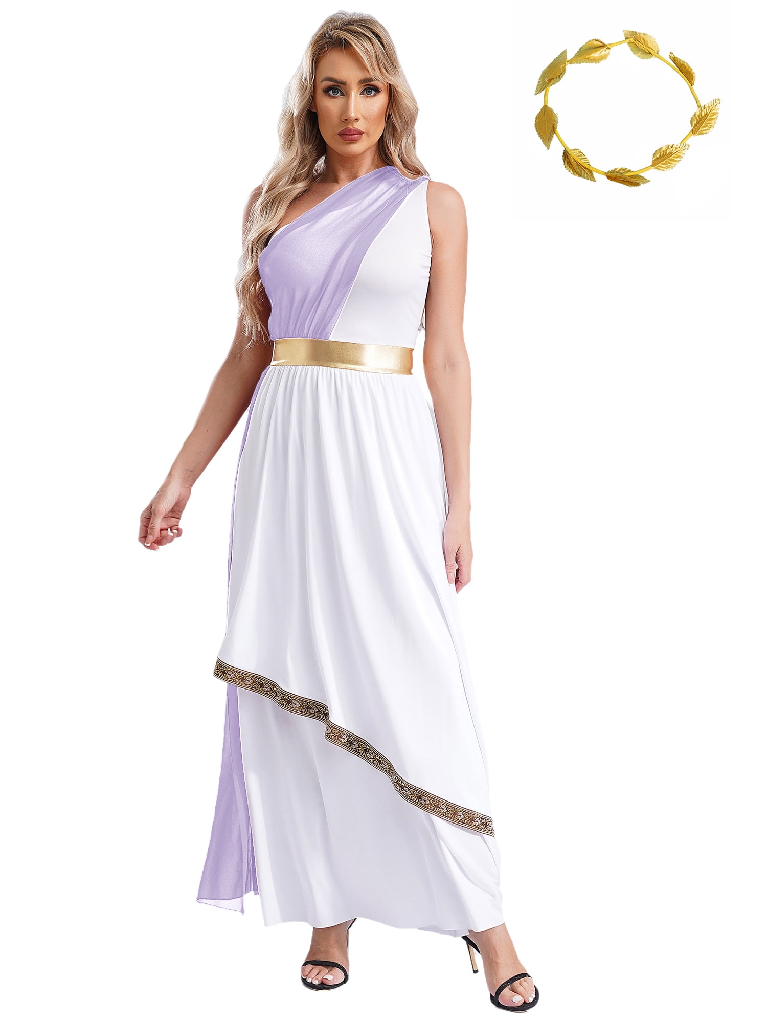 iiniim Women Greek God Athena Dress Costume Ancient Greece Toga Dress ...
