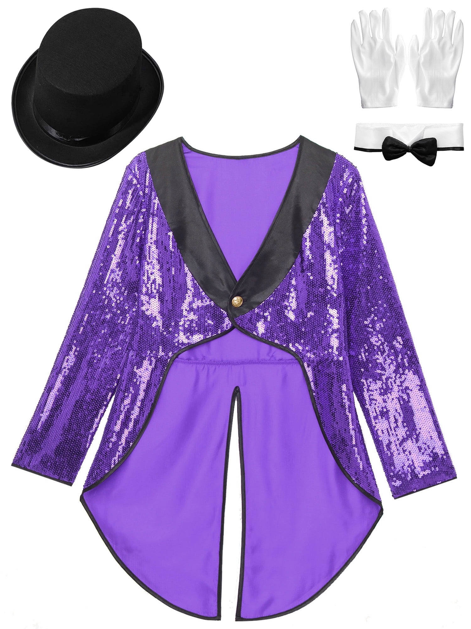 iiniim Women Magician Cosplay Costume Sequin Tailcoat Circus Showman ...