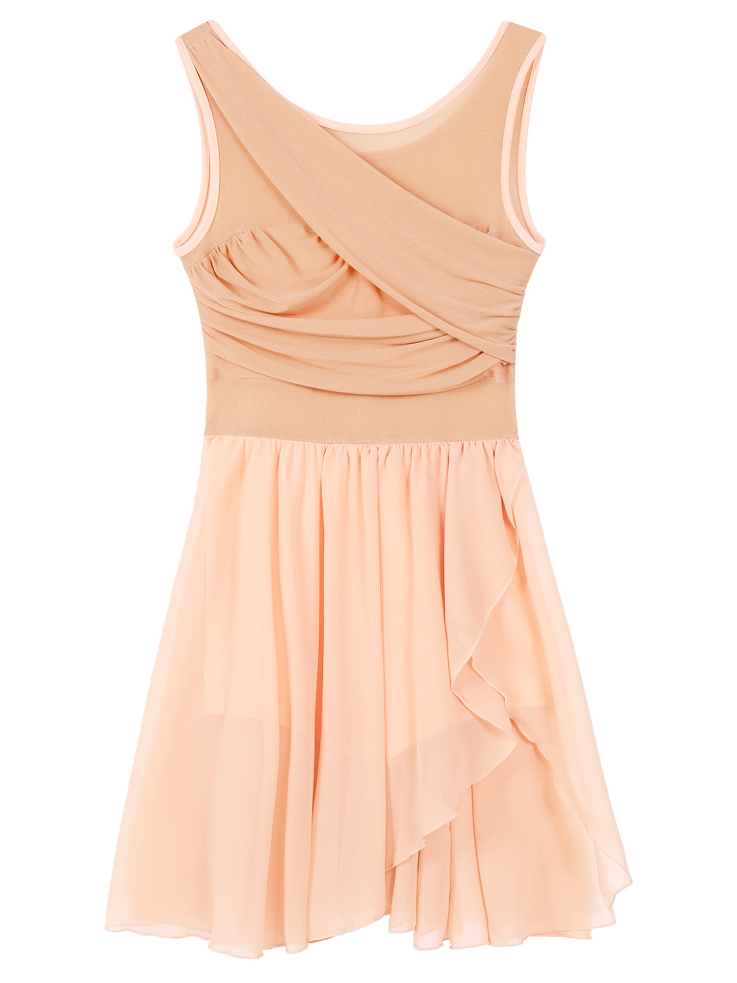 iiniim Women Sleeveless Lyrical Dance Cut Out Asymmetric Chiffon ...