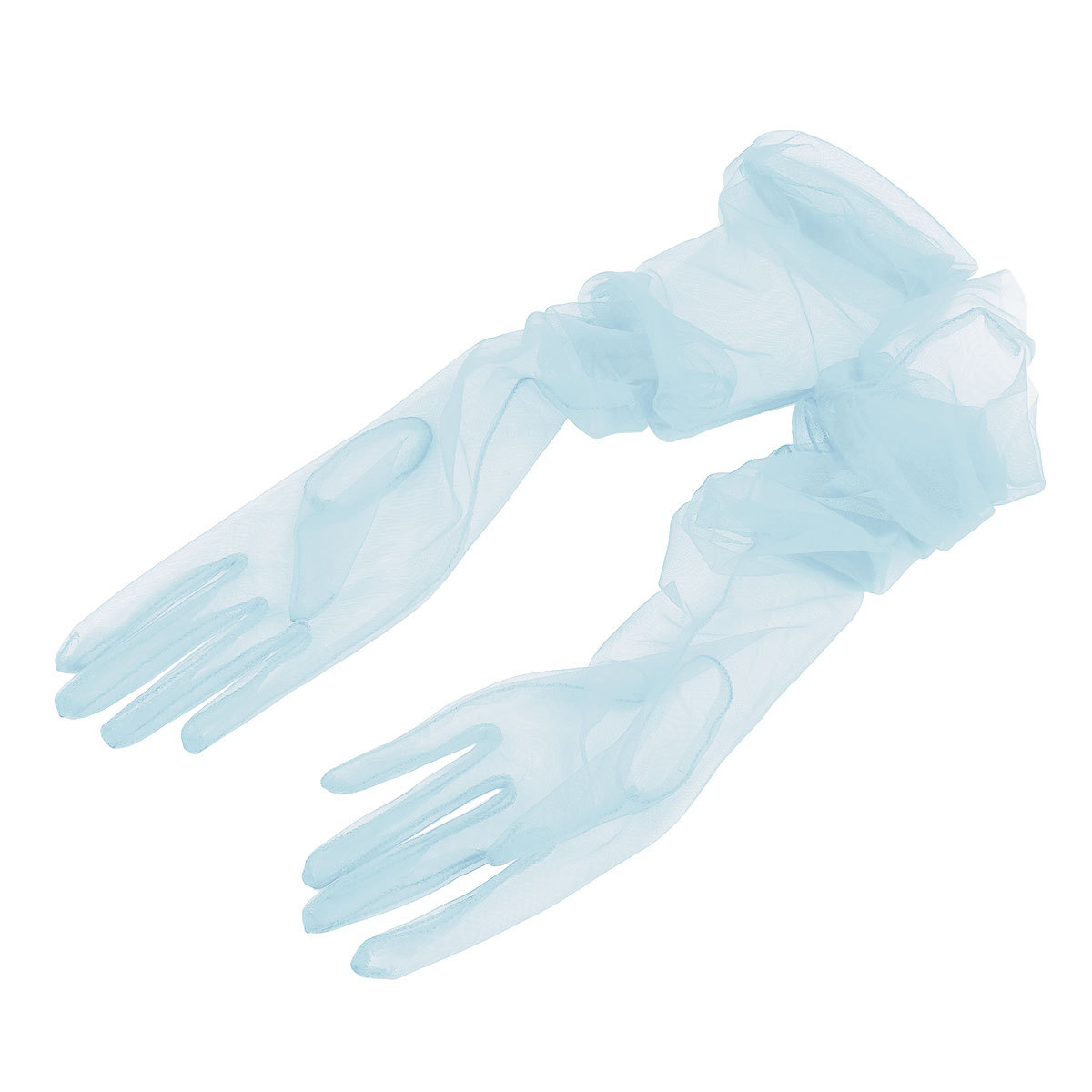 iiniim Women Tulle Long Gloves Bridal Sheer Gloves See Through Full ...