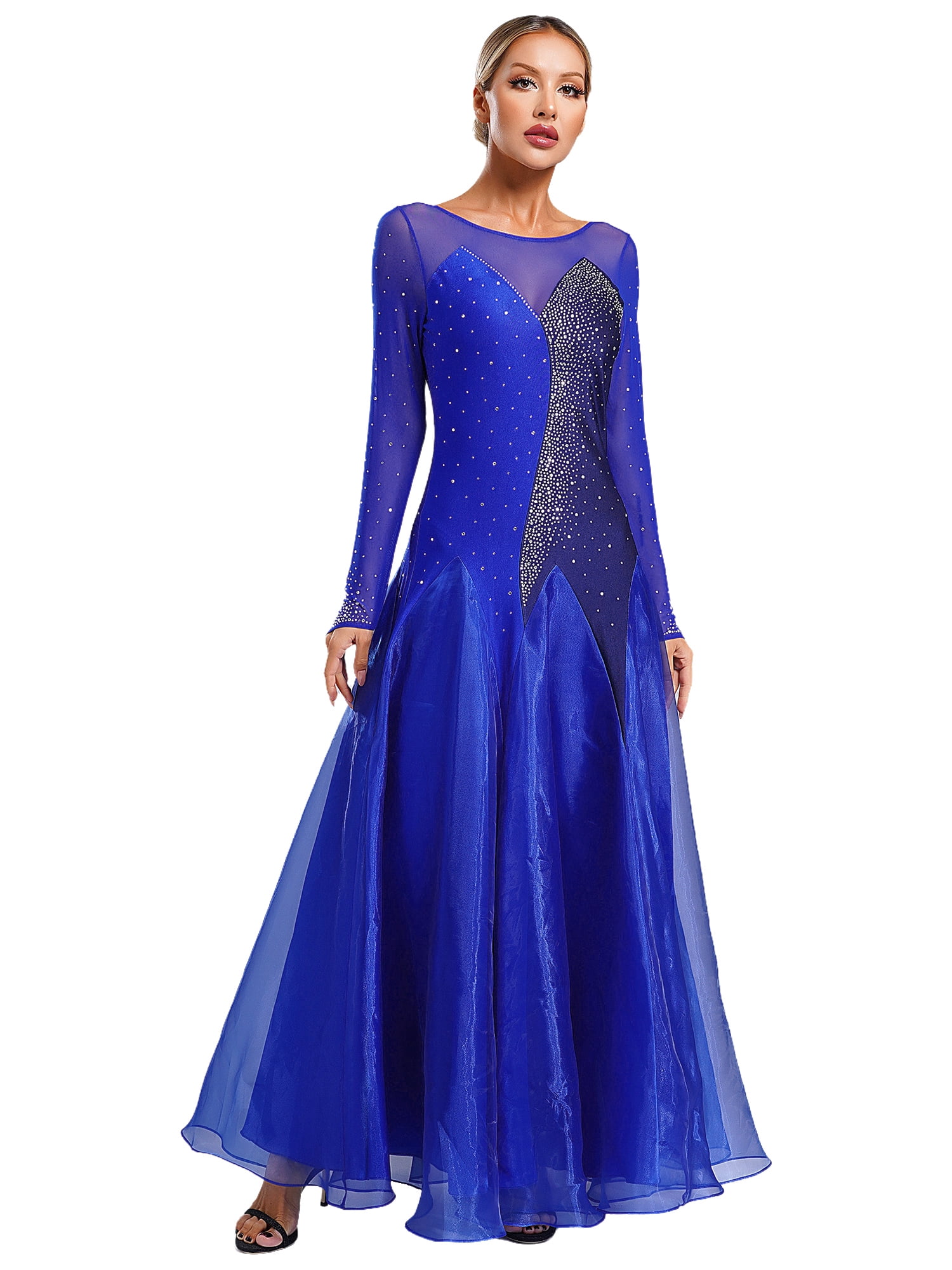 iiniim Women's Ballroom Modern Dance Big Swing Long Dress Waltz ...