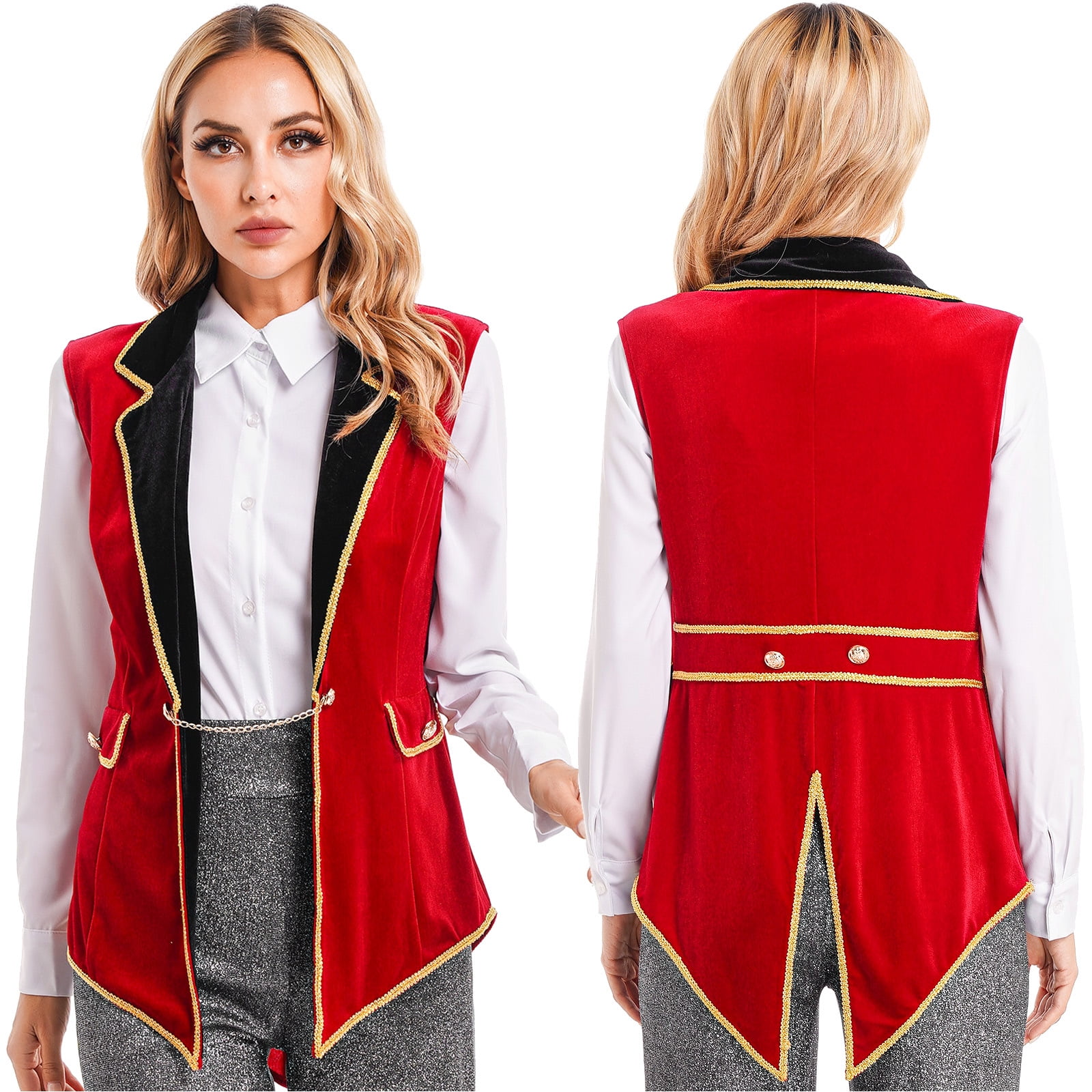 iiniim Women's Ringmaster Tailcoat, Circus Ringleader Costume Jacket ...