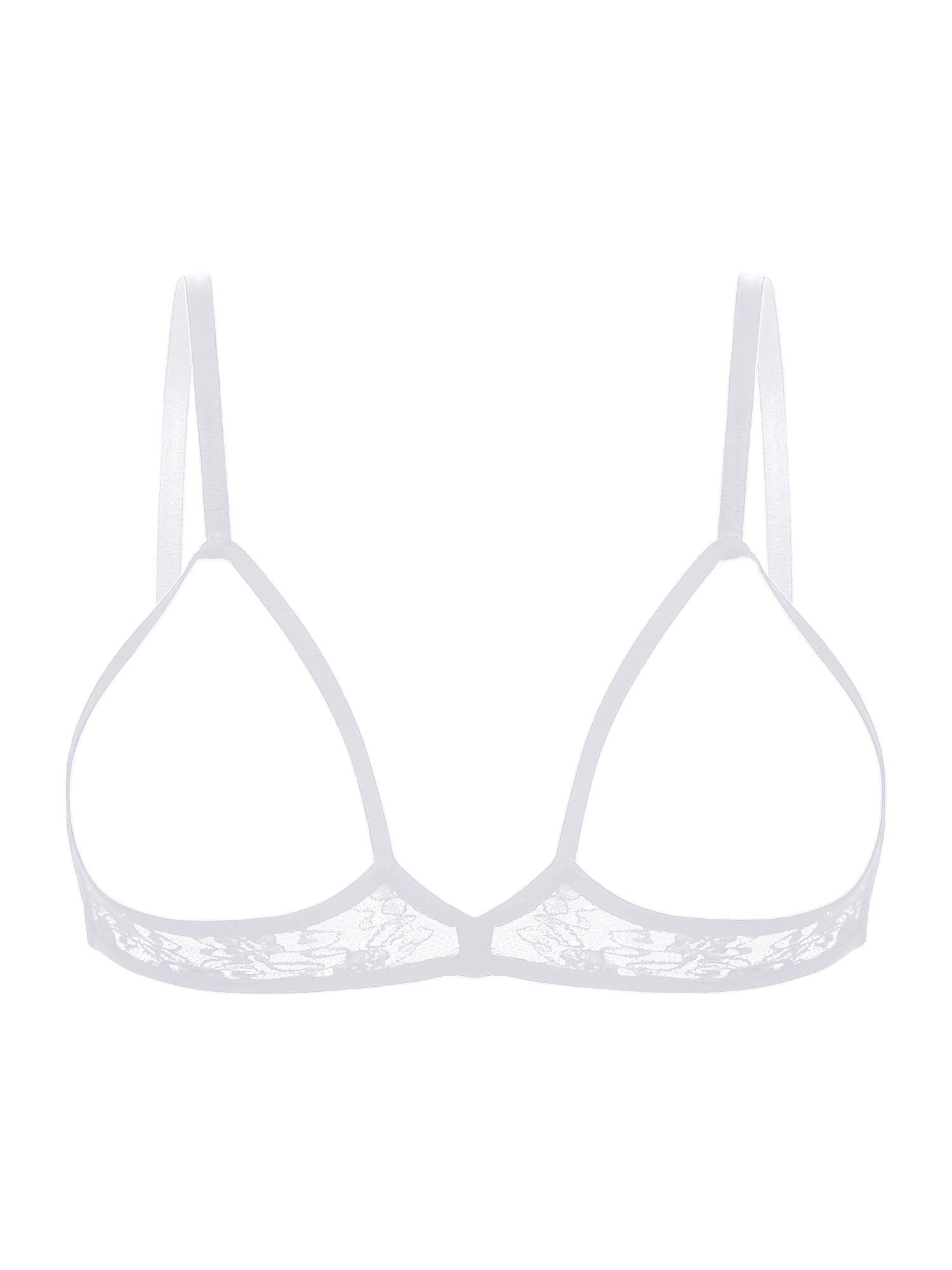iiniim Women's Mini Bra Top 1/4 Cups Wireless Lace Bralettes Brassiere ...
