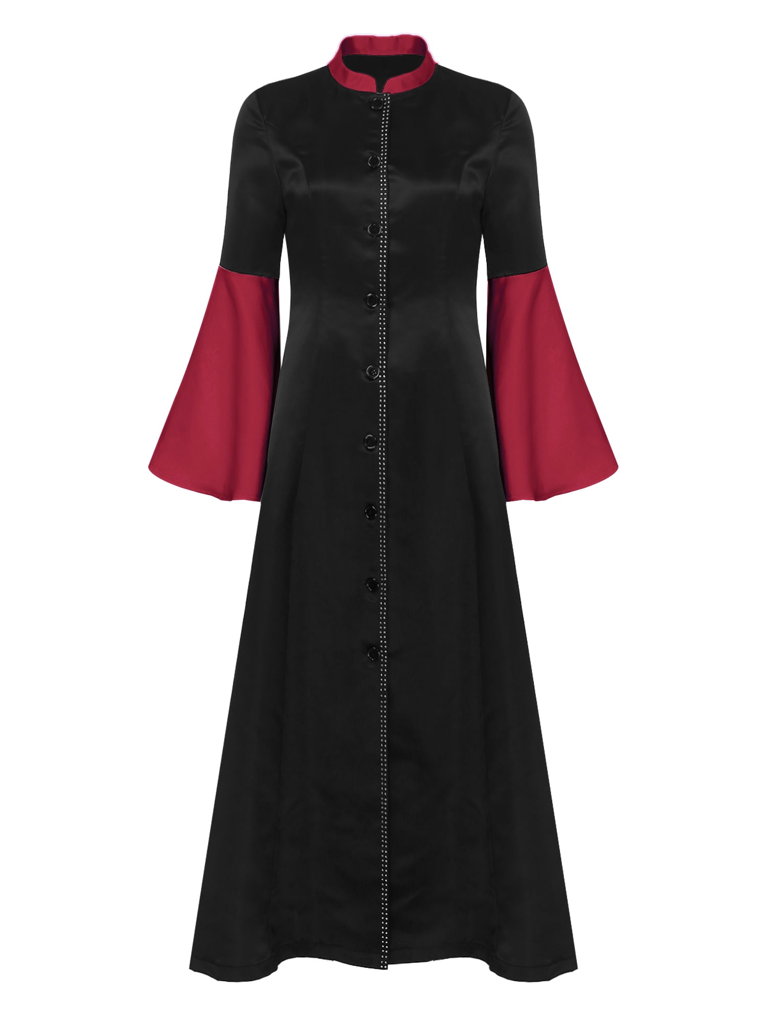 iiniim Women's Rhinestones Trim Clergy Church Choir Robe Button Loose ...