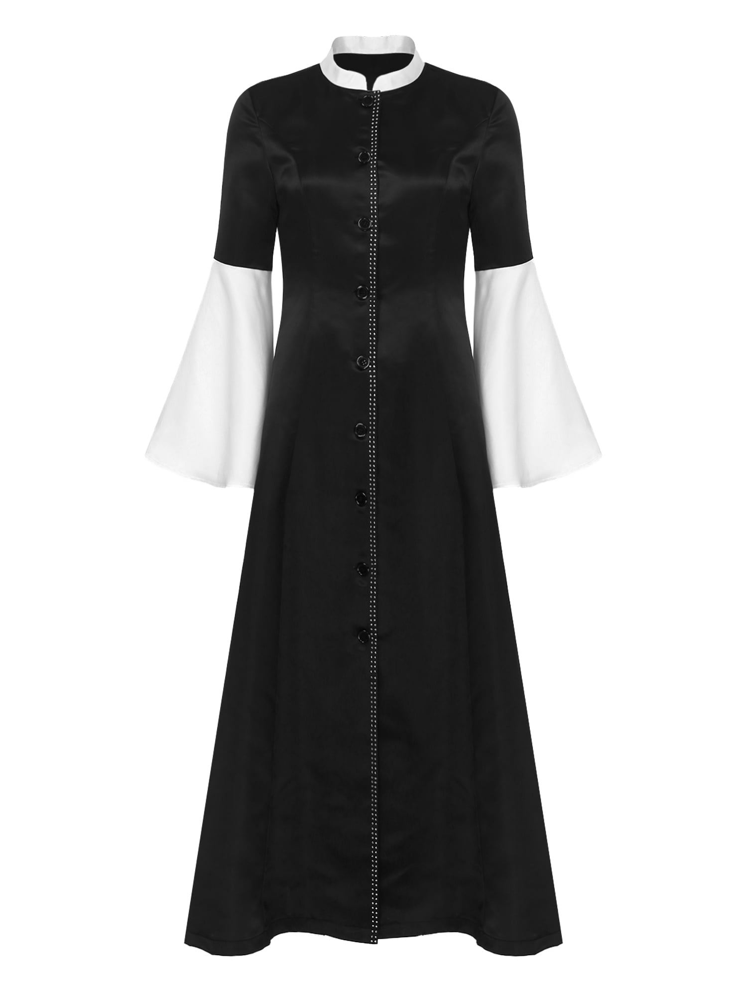iiniim Women's Rhinestones Trim Clergy Church Choir Robe Button Loose ...