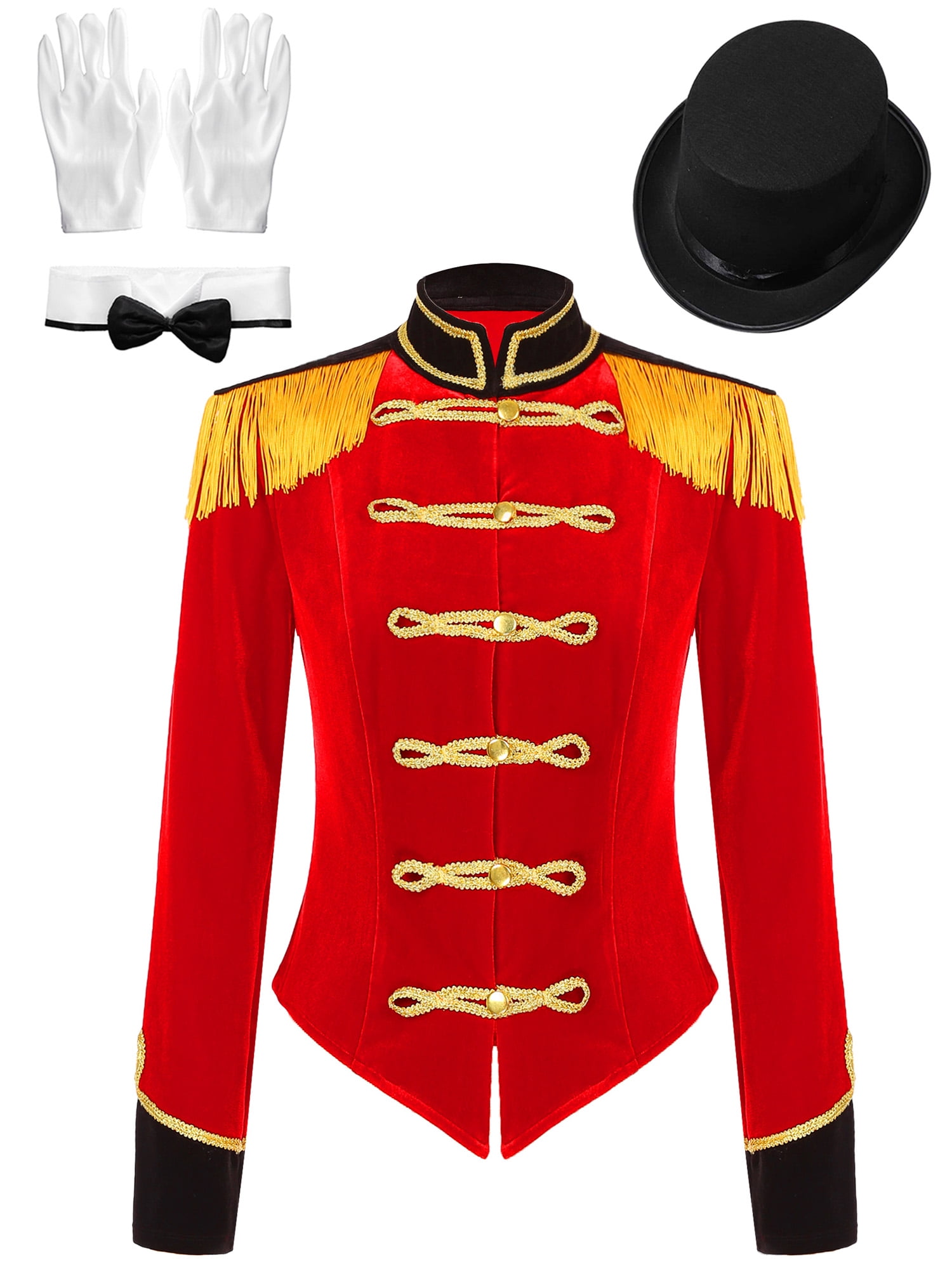 iiniim Women's Ringmaster Costume Velvet Showman Cosplay Tassel ...