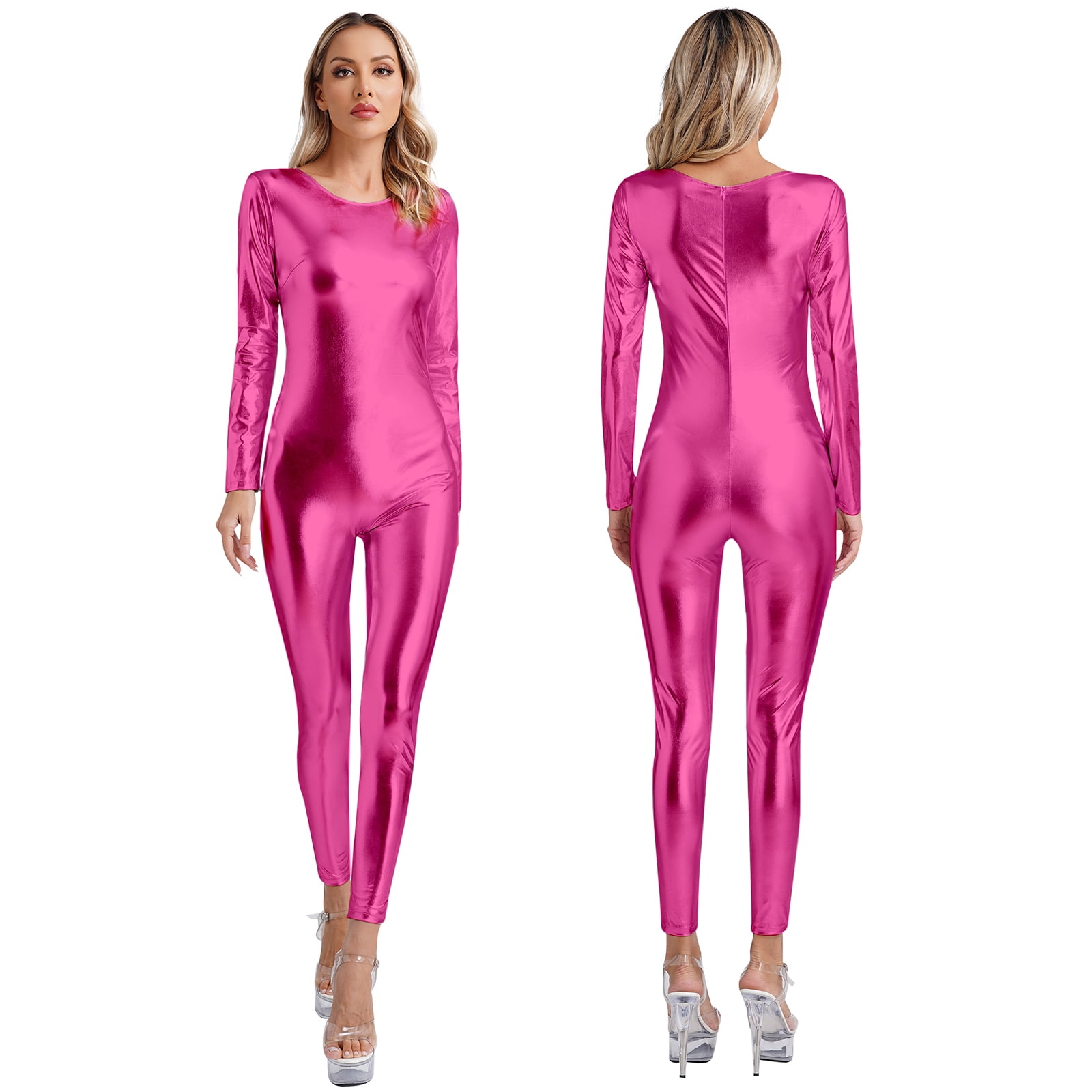 iiniim Women's Shiny Bodysuits One Piece Full Body Suits Party Dance ...