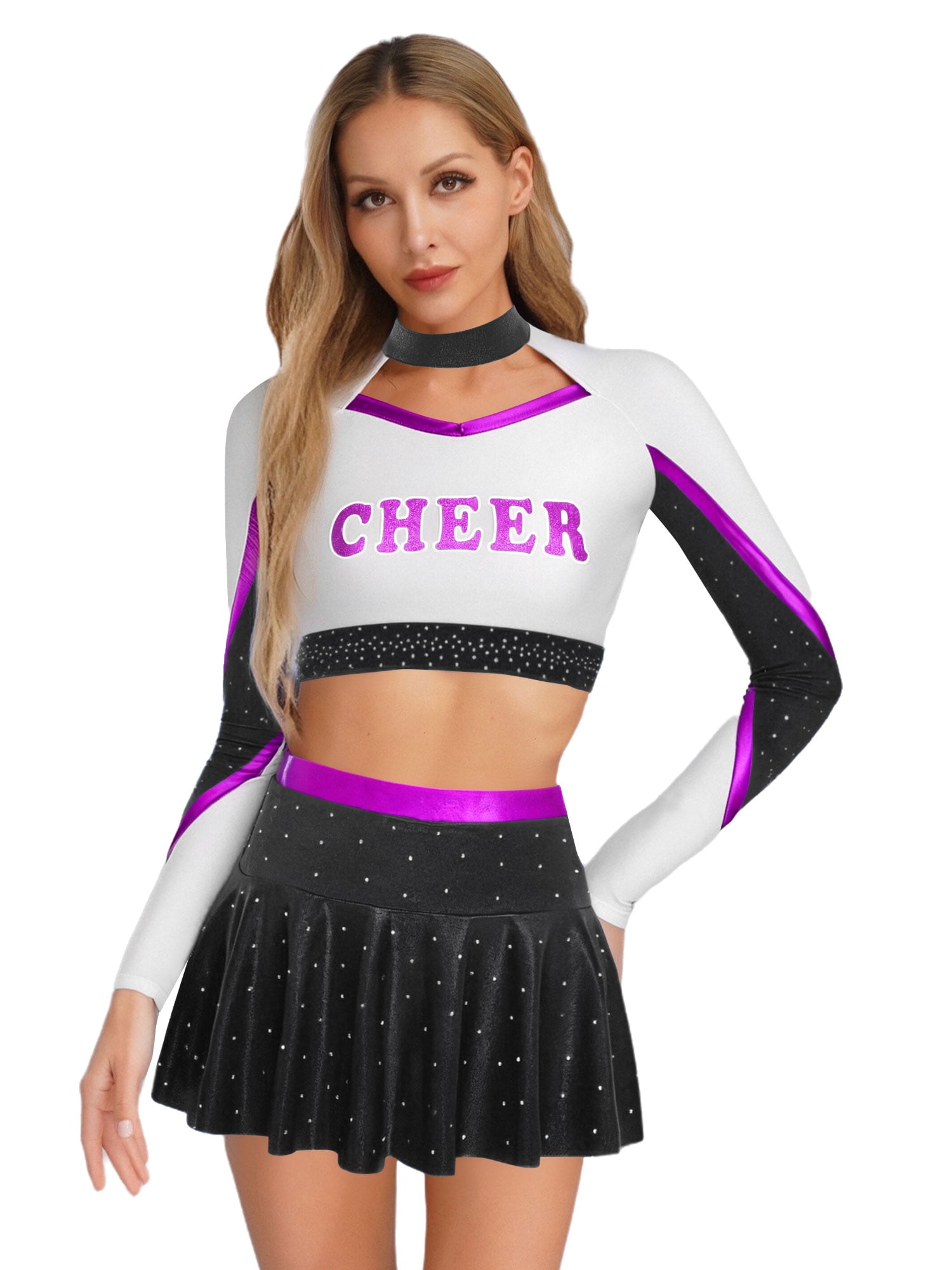 iiniim Womens Cheerleading Costume High School Cheer Leader Fancy Dress ...