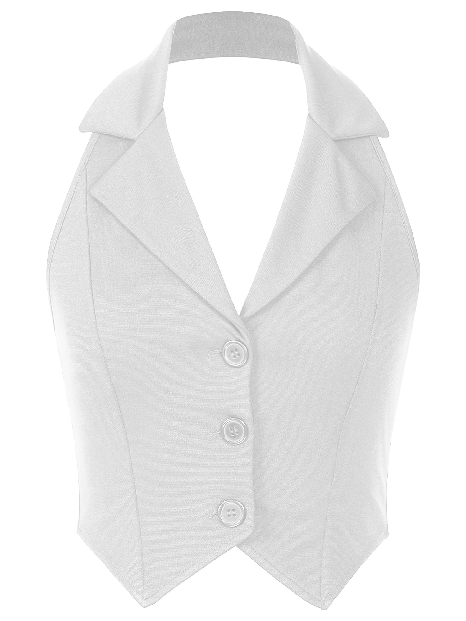 iiniim Womens Halter Sleeveless Backless Suit Waistcoat Notch Lapel ...