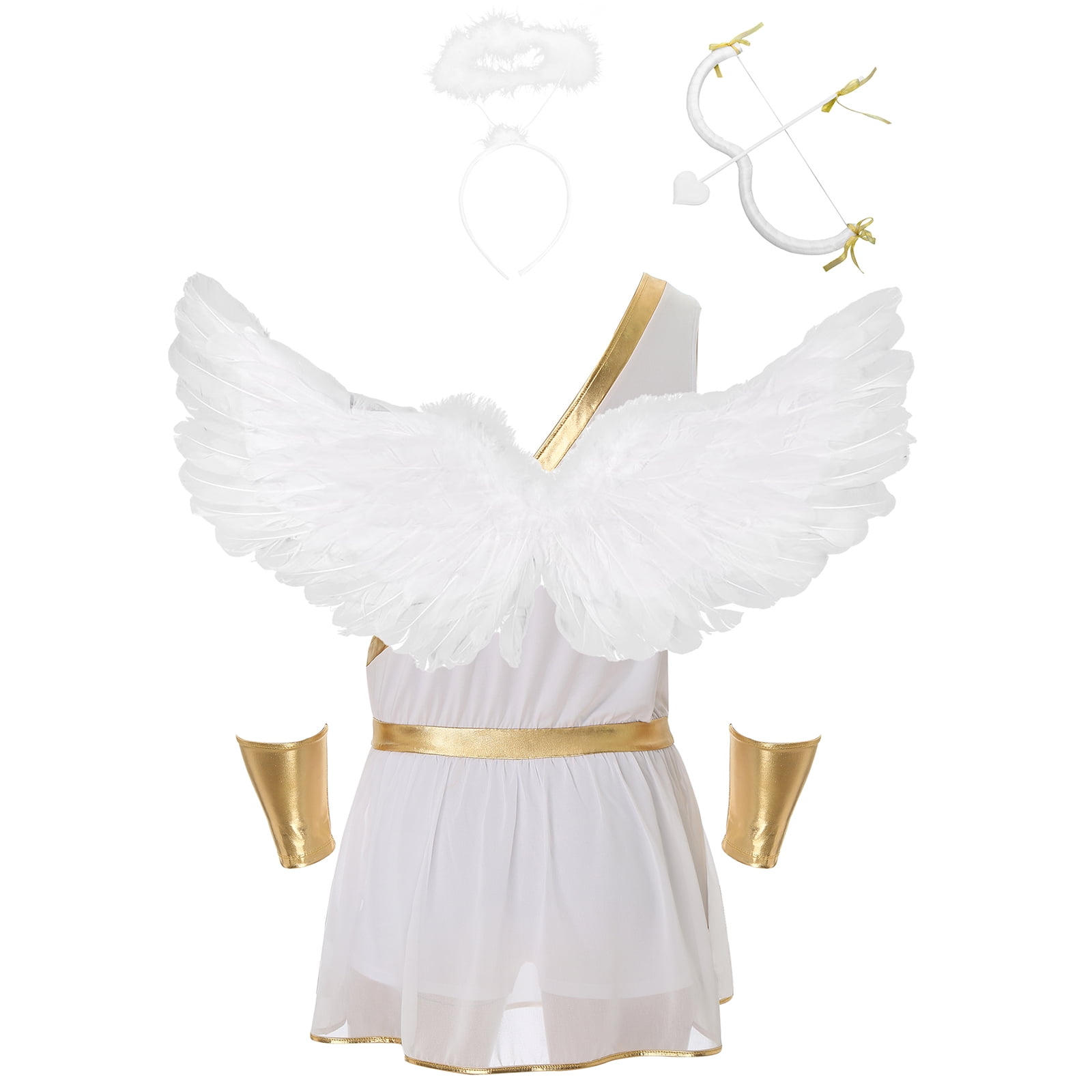 iixpin 6Pcs Men Adult Cupid Costume One-Shoulder Romper Outfit ...