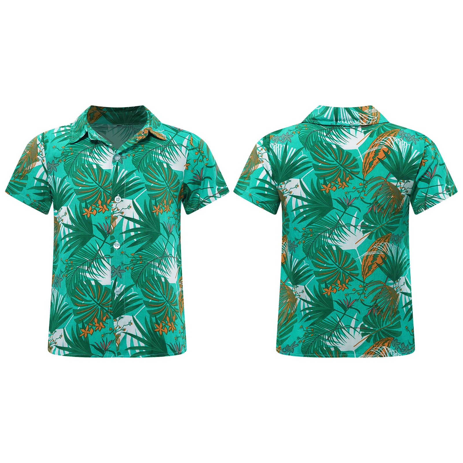 iixpin Casual Aloha Luau Shirts for Kids Boys Hawaiian Shirts Casual ...