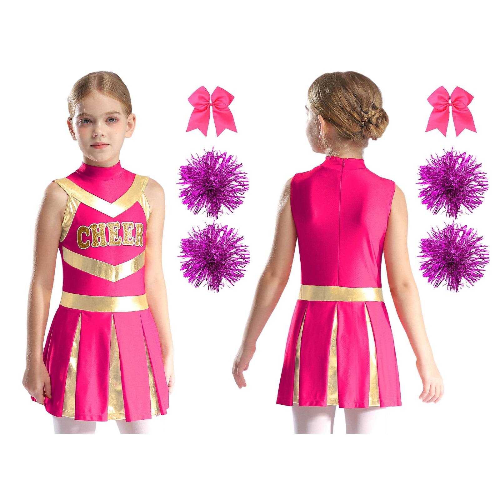 iixpin Cheer Leader Costume for Girls Sports Dress Outfit 6-16 Years ...