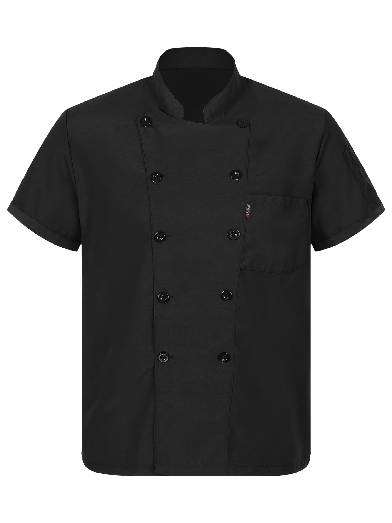 iixpin Chef Coat Short Sleeve Double-Breasted Chef Shirt Custom Food ...