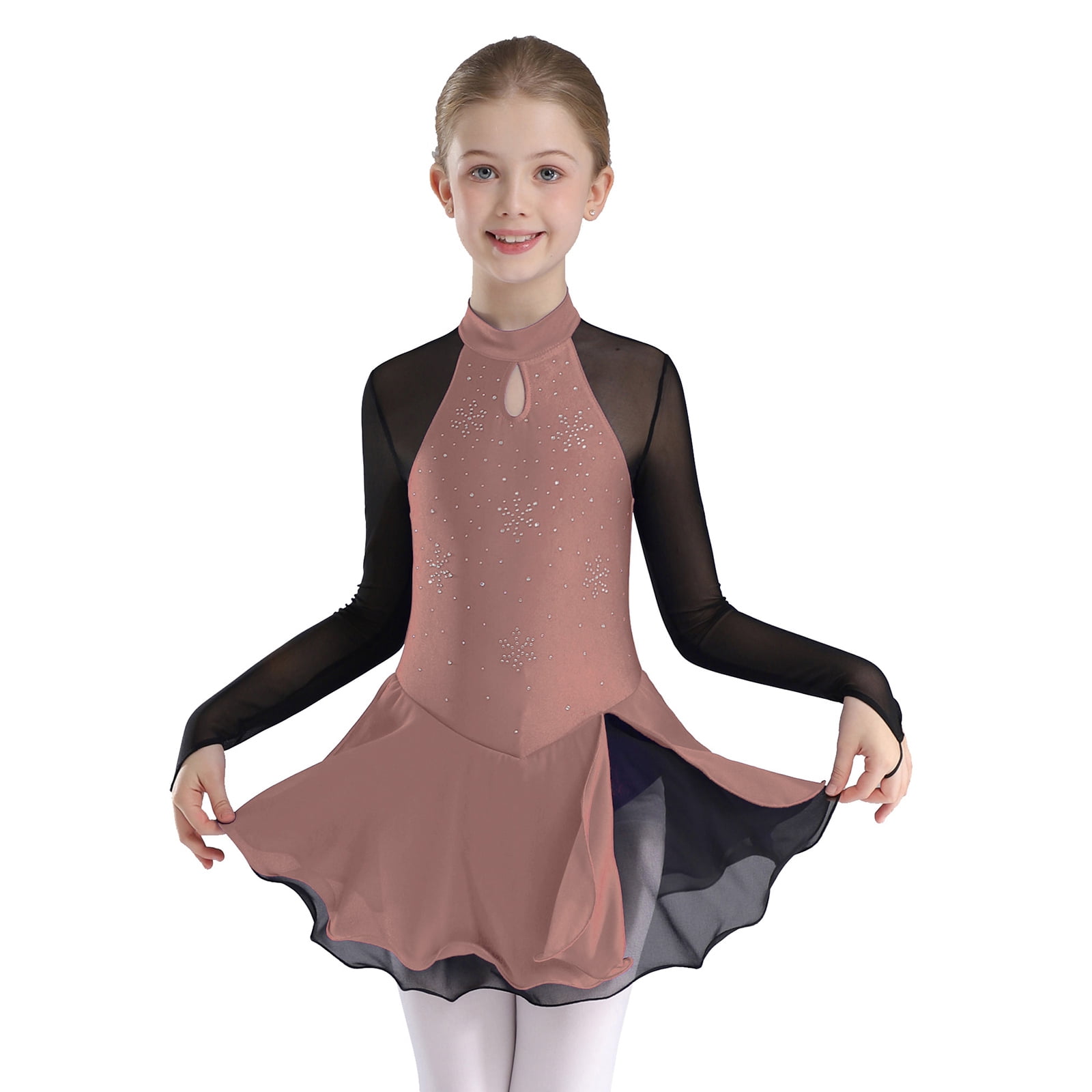 iixpin Girl's Lyrical Dance Dress Ballet Dancewear Figure Ice Skating ...