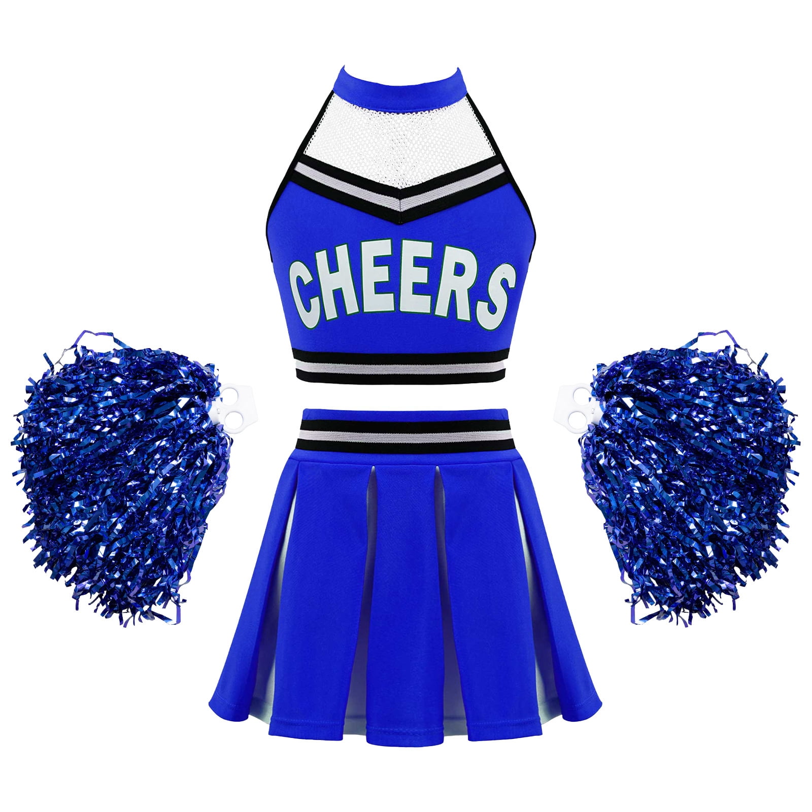 Iixpin Girls 2 Piece Cheerleading Uniform Cheer Leader Cosplay Outfit Halloween Party Dance