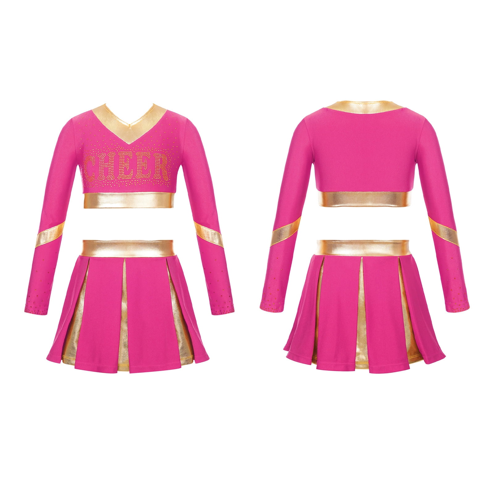 iixpin Girls Cheerleading Costume for Schoolgirls Cheer Leader Uniform ...