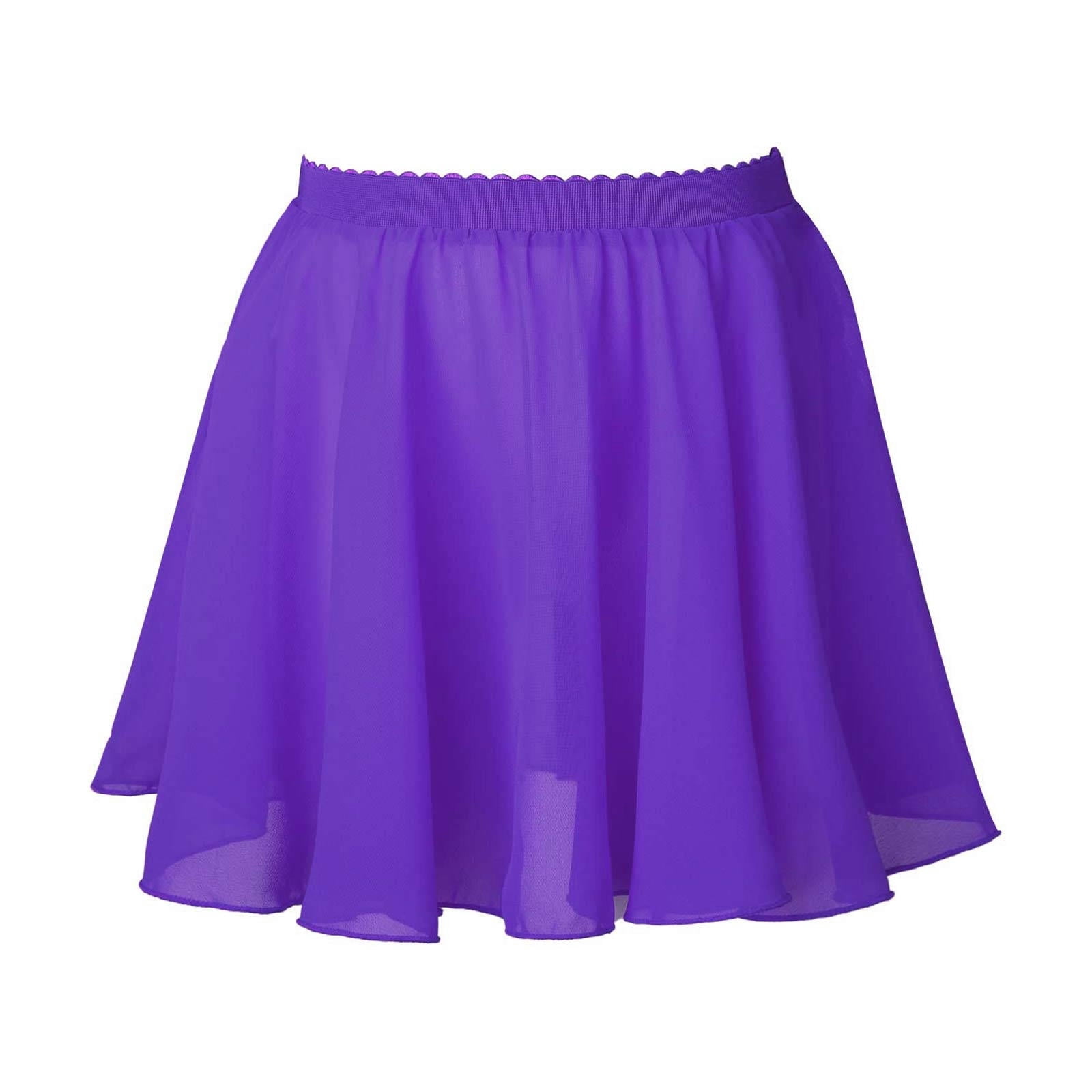 iixpin Girls Chiffon Ballet Mini Wrap Skirt Solid Color Dance Skirt ...