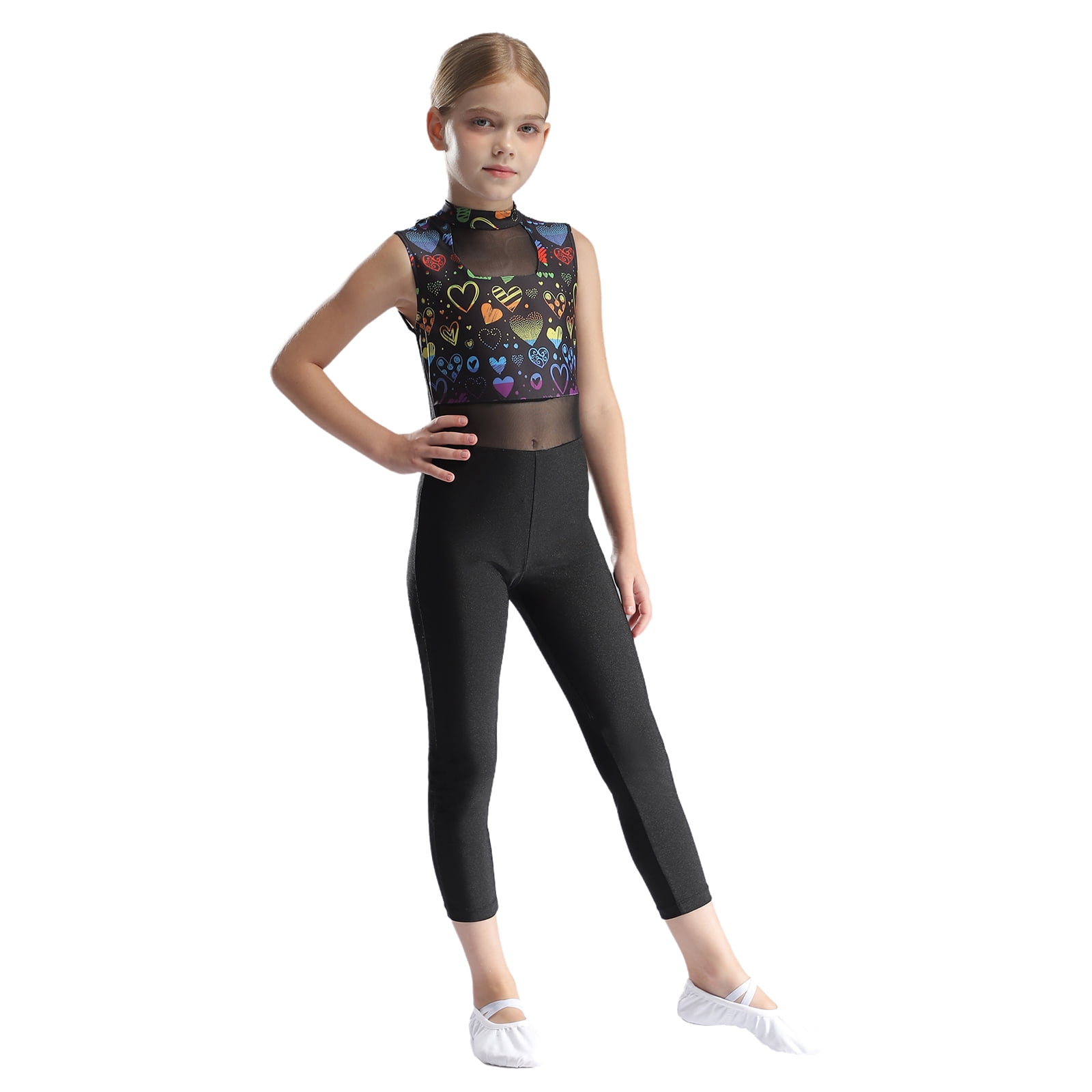 iixpin Girls Gymnastics Leotards Sleeveless Ballet Dance Unitards Full ...