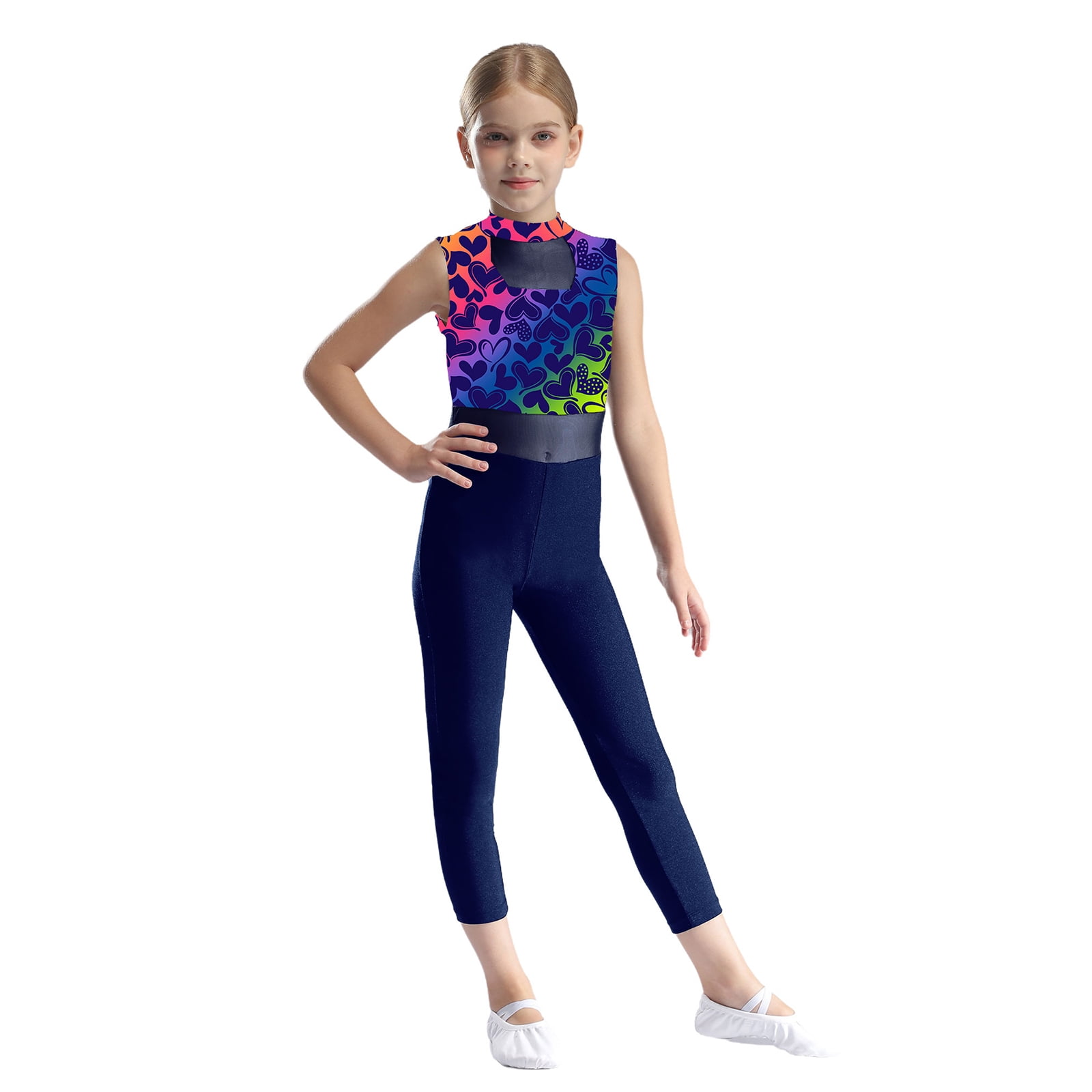 iixpin Girls Gymnastics Leotards Sleeveless Ballet Dance Unitards Full ...