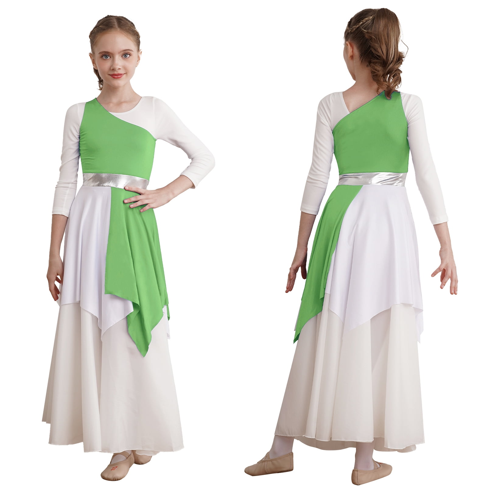 iixpin Girls Liturgical Praise Dance Dress Loose Fit Worship Costume ...