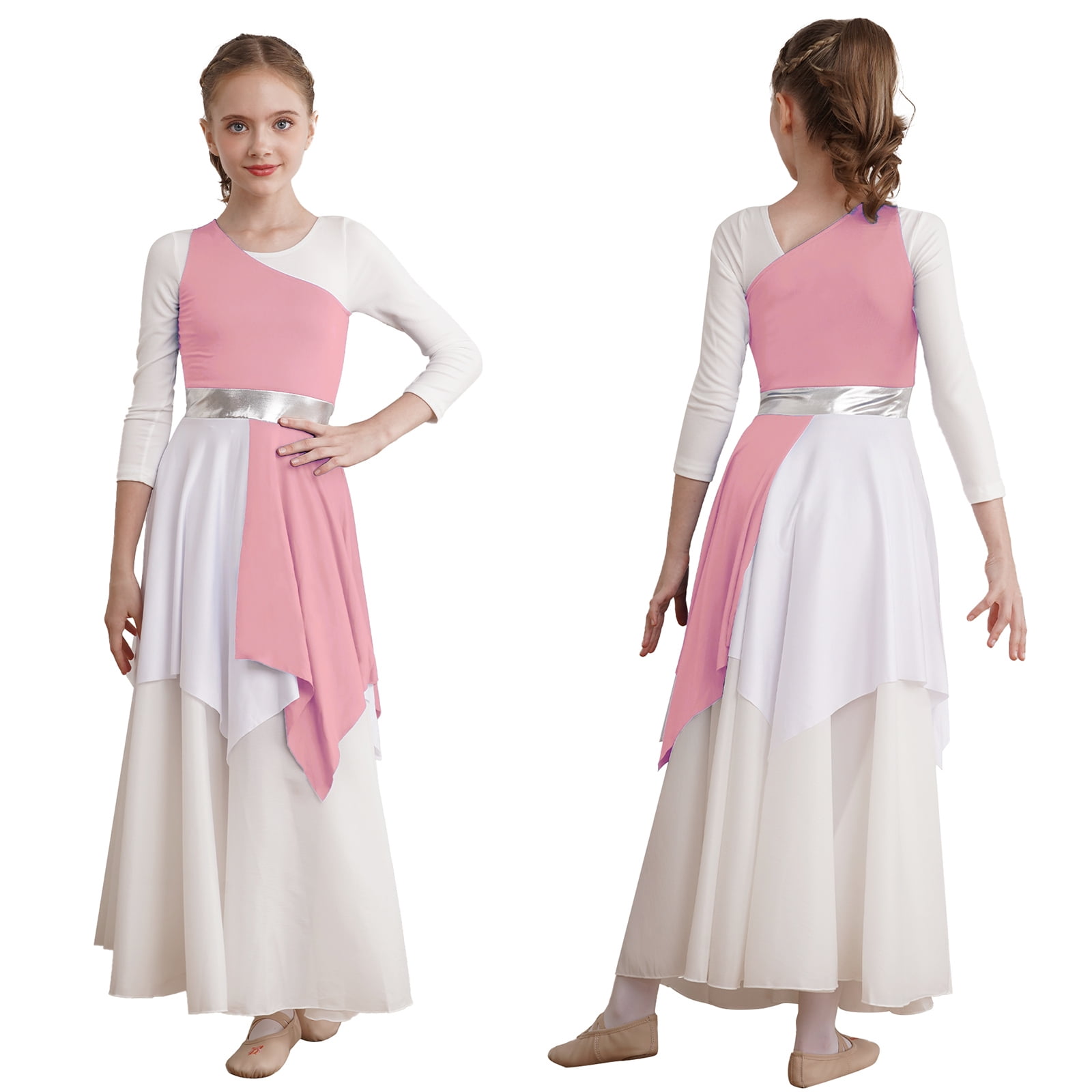 iixpin Girls Liturgical Praise Dance Dress Loose Fit Worship Costume ...