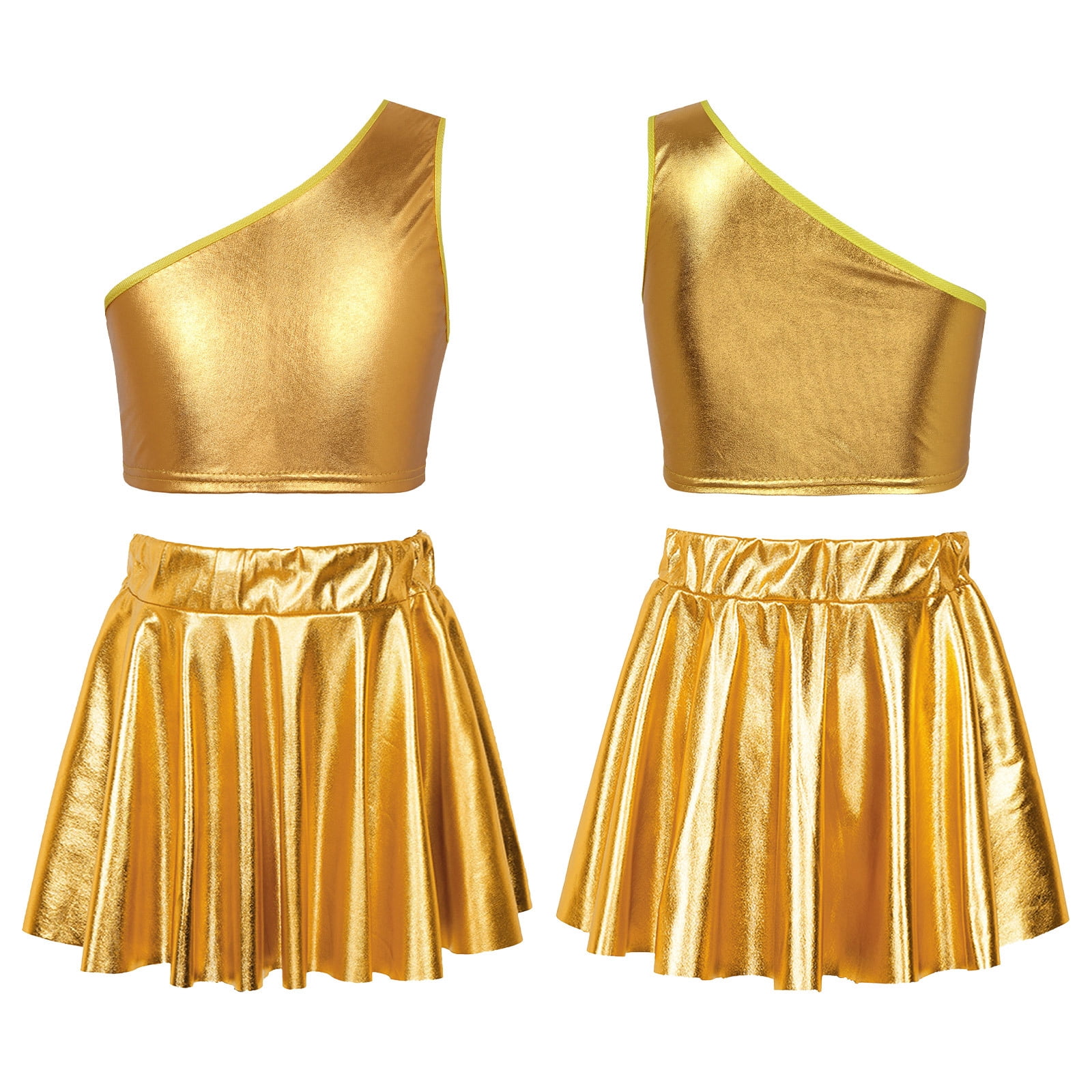 iixpin Girls Shiny Metallic Hip Hop Jazz Ballet Dance Outfits Costume ...