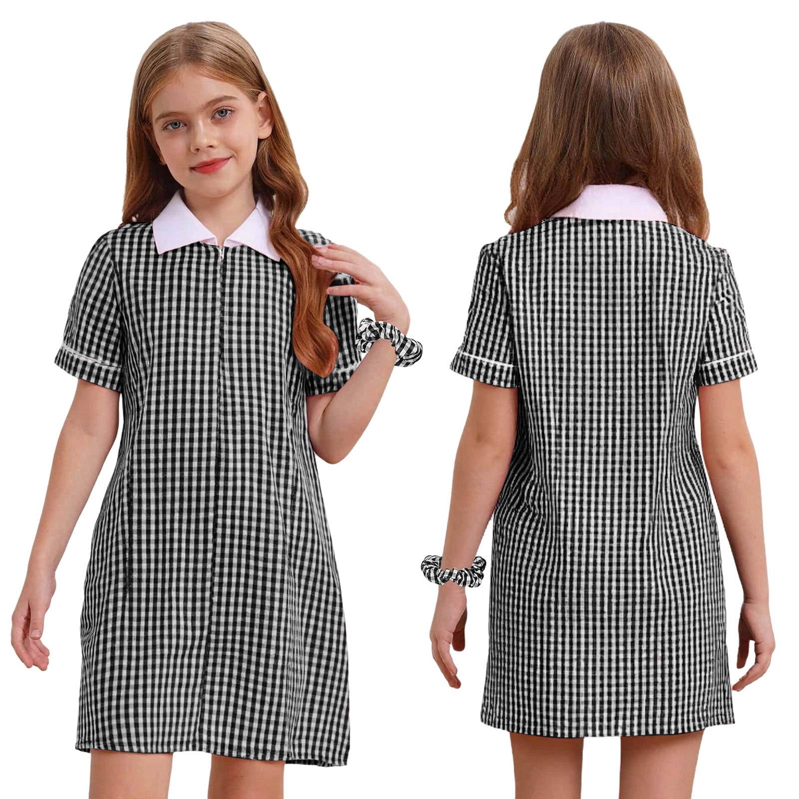 iixpin Girls Short Dress Collar Skater Tunic Causal Cute School Uniform ...