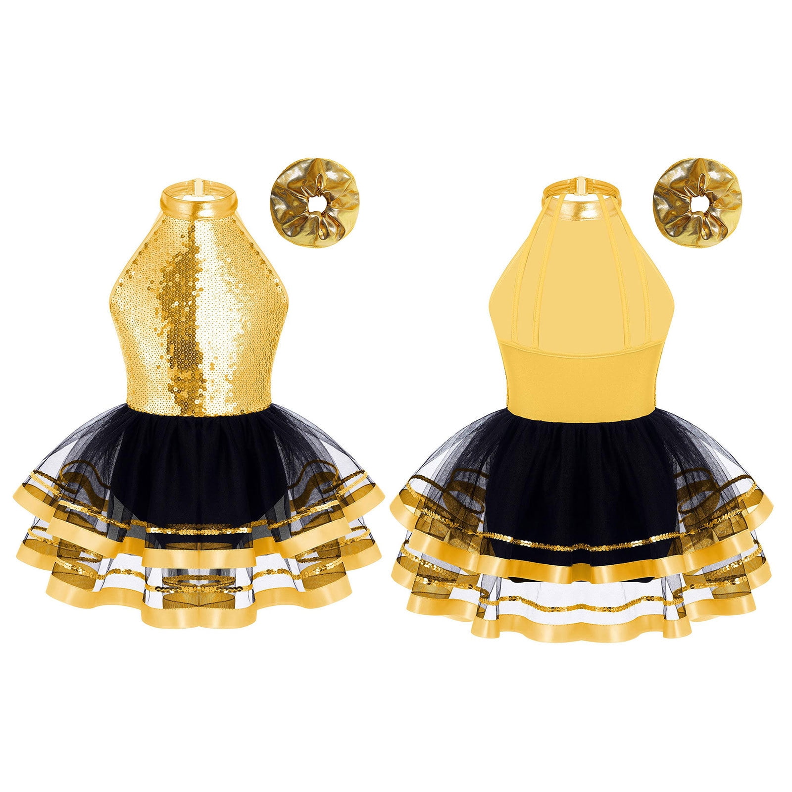 iixpin Girls Sparkle Hip Hop Jazz Dance Performance Outfits Ballet ...