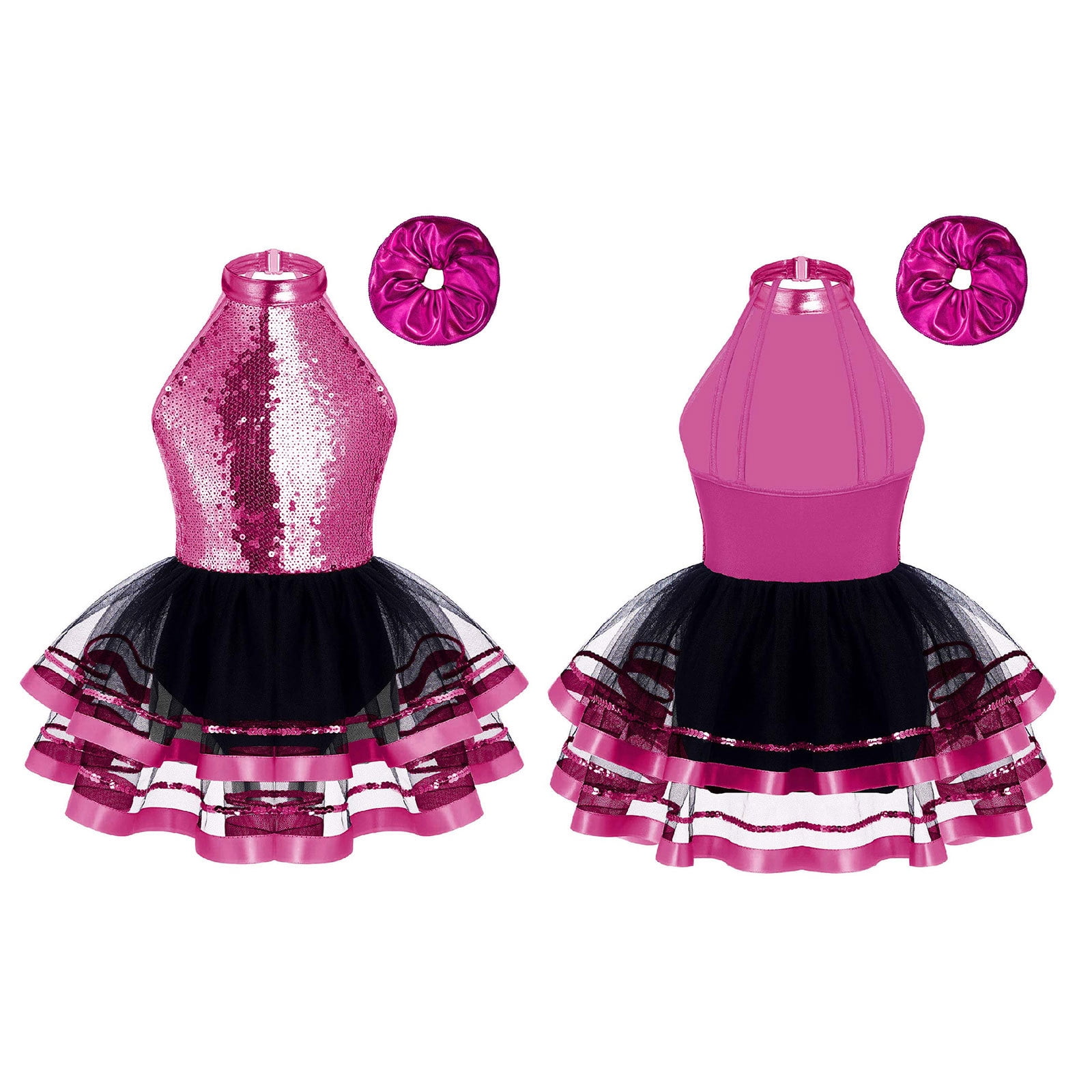 iixpin Girls Sparkle Hip Hop Jazz Dance Performance Outfits Ballet ...