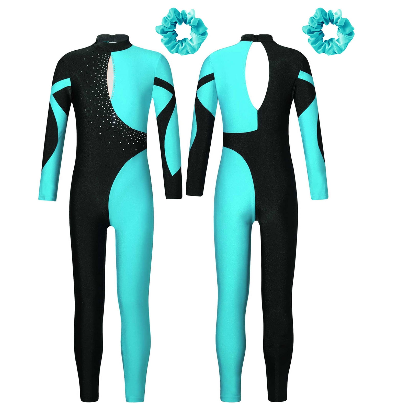 iixpin Girls Unitards Gymnastics Full Body Ballet Leotards Figure Ice ...