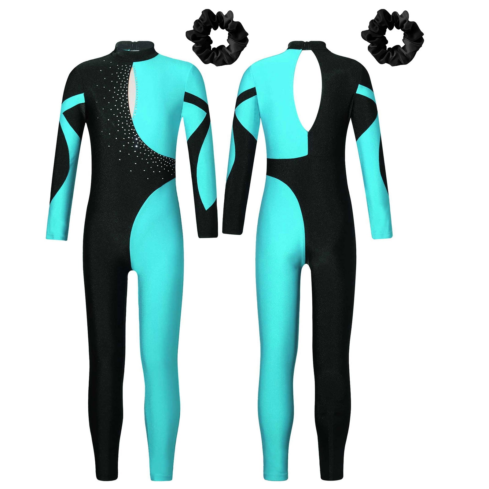 iixpin Girls Unitards Gymnastics Full Body Ballet Leotards Figure Ice ...