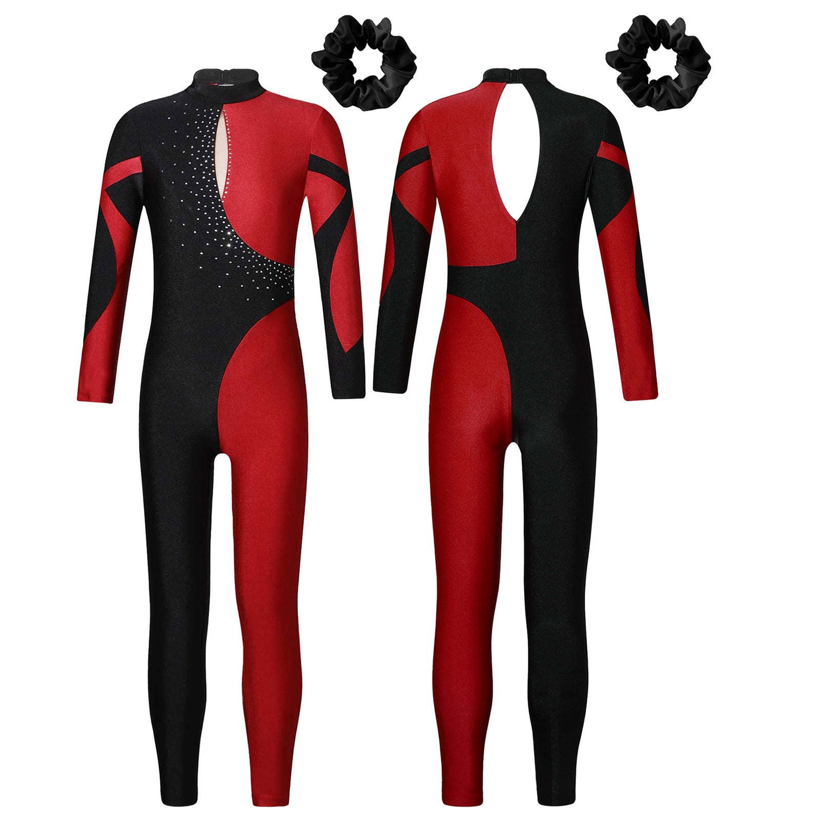 iixpin Girls Unitards Gymnastics Full Body Ballet Leotards Figure Ice ...