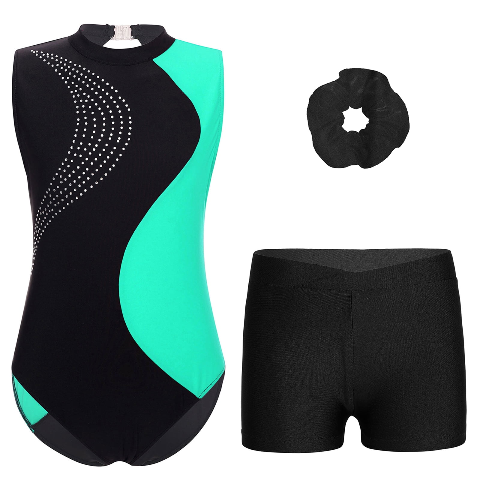 iixpin Gymnastics Leotards for Girls Kids Tank Biketard Sparkly Unitard ...