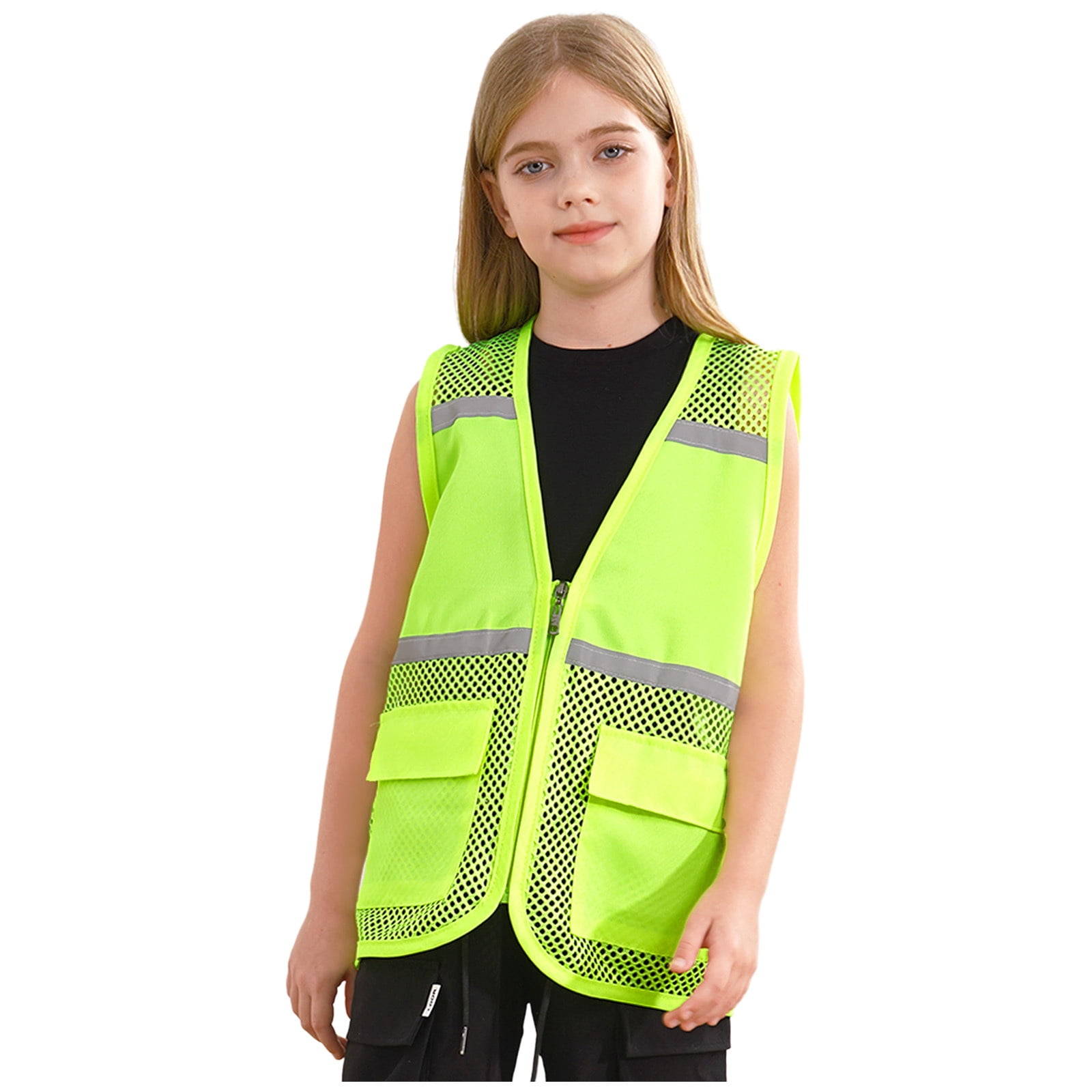 iixpin High Visibility Safety Vest for Boys Girls Traffic Waistcoat ...