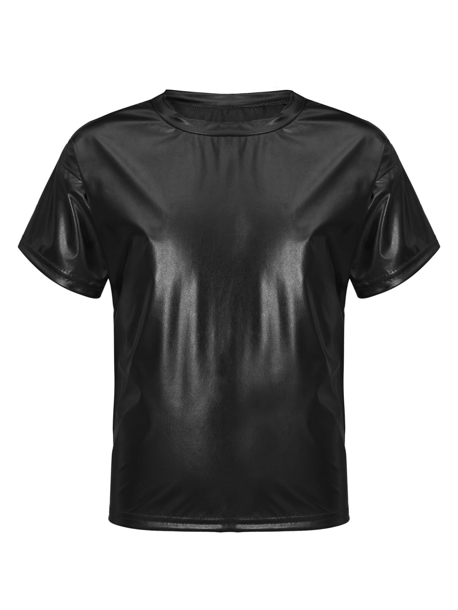 iixpin Kids Boys Girls Shiny Metallic Hip Hop Dance T-Shirts Street ...