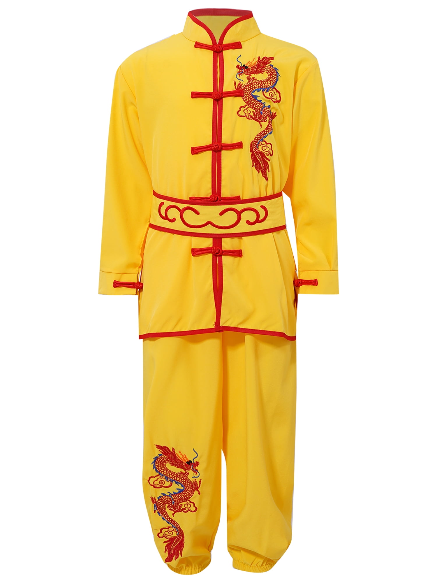 iixpin Kids Boys Girls Tai Chi Outfits Dragon Embroidery Chinese Kung ...