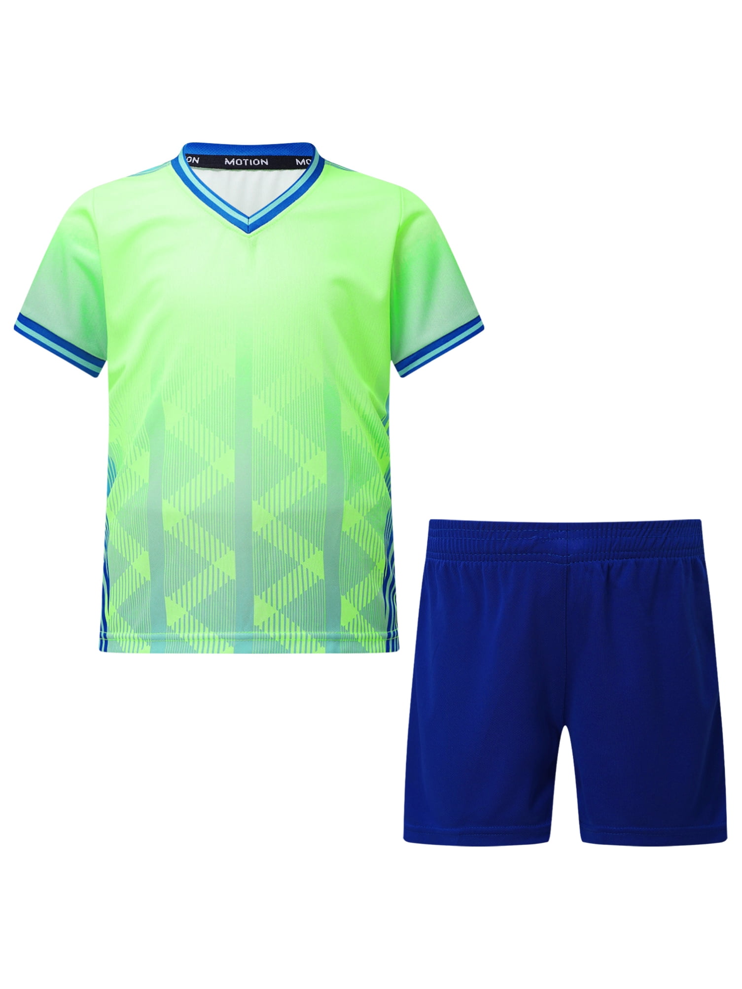 iixpin Kids Boys Soccer Jersey Contrast Color Football Training Uniform ...