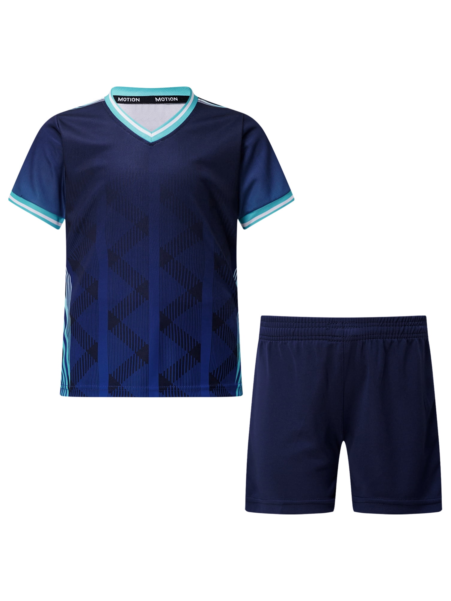 iixpin Kids Boys Soccer Jersey Contrast Color Football Training Uniform ...