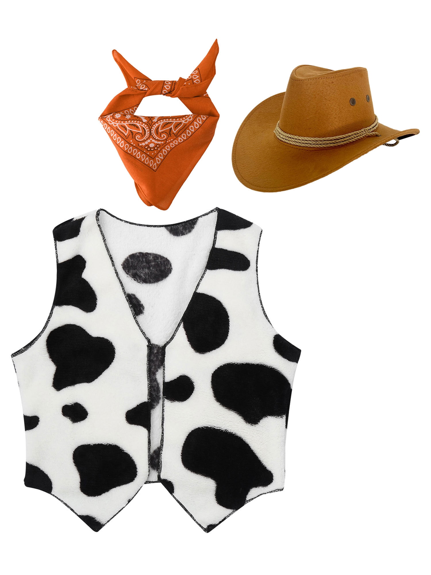 iixpin Kids Cowboys Cowgirls Cosplay Dance Sets Sleeveless Waistcoat ...